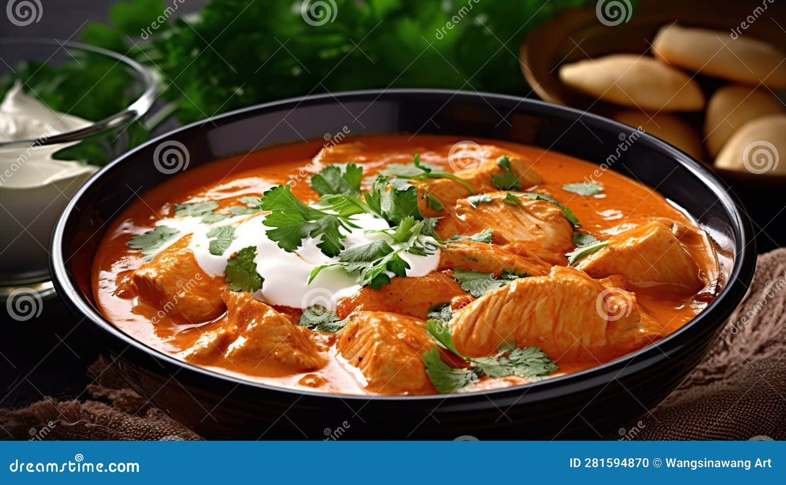 Butter Chicken Curry. Generative AI Stock Illustration - Illustration ... Butter Chicken Curry. Generative AI Stock Illustration - Illustration ...
