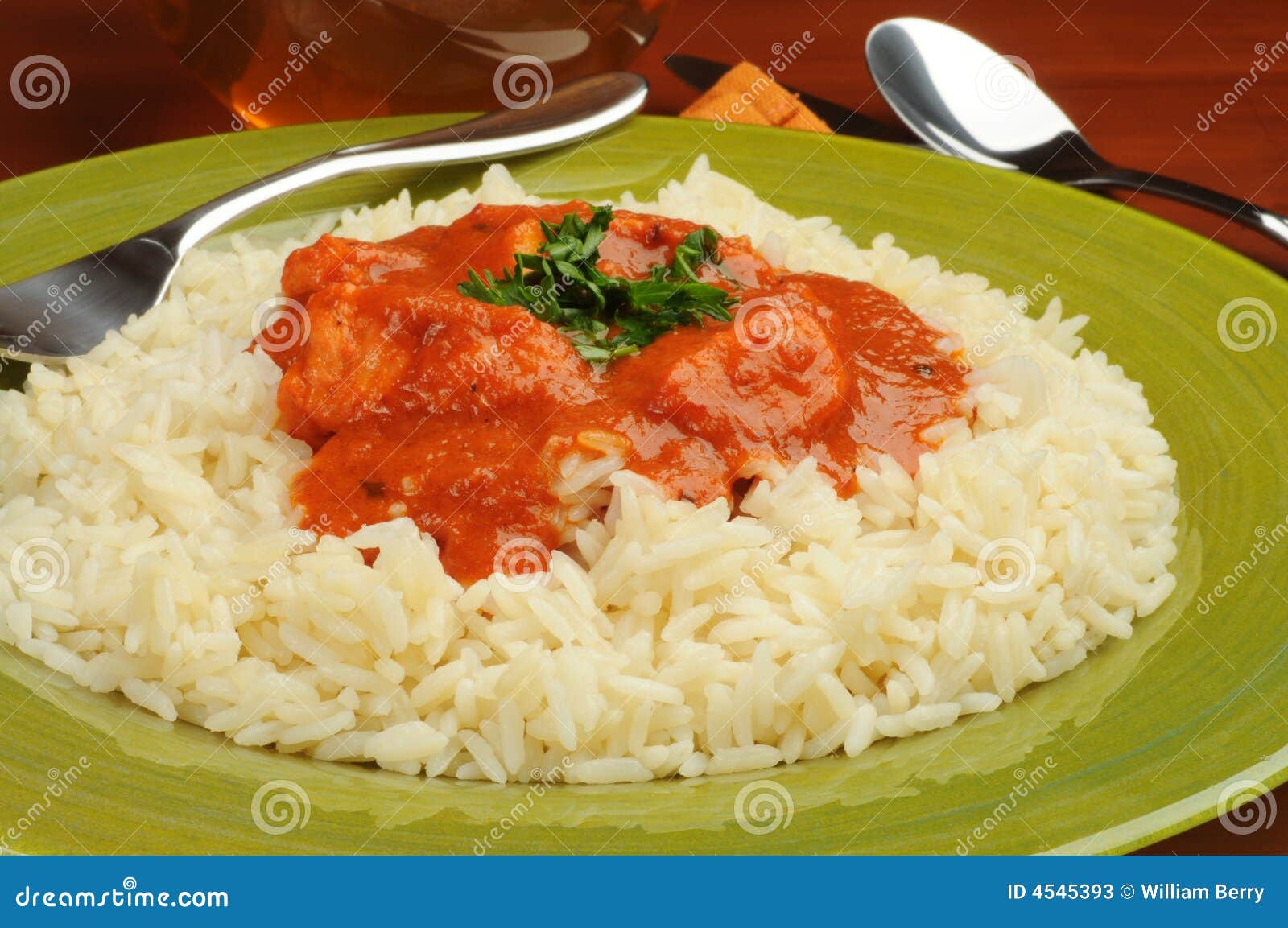 Butter Chicken and Rice stock image. Image of plate, nutrition - 4545393