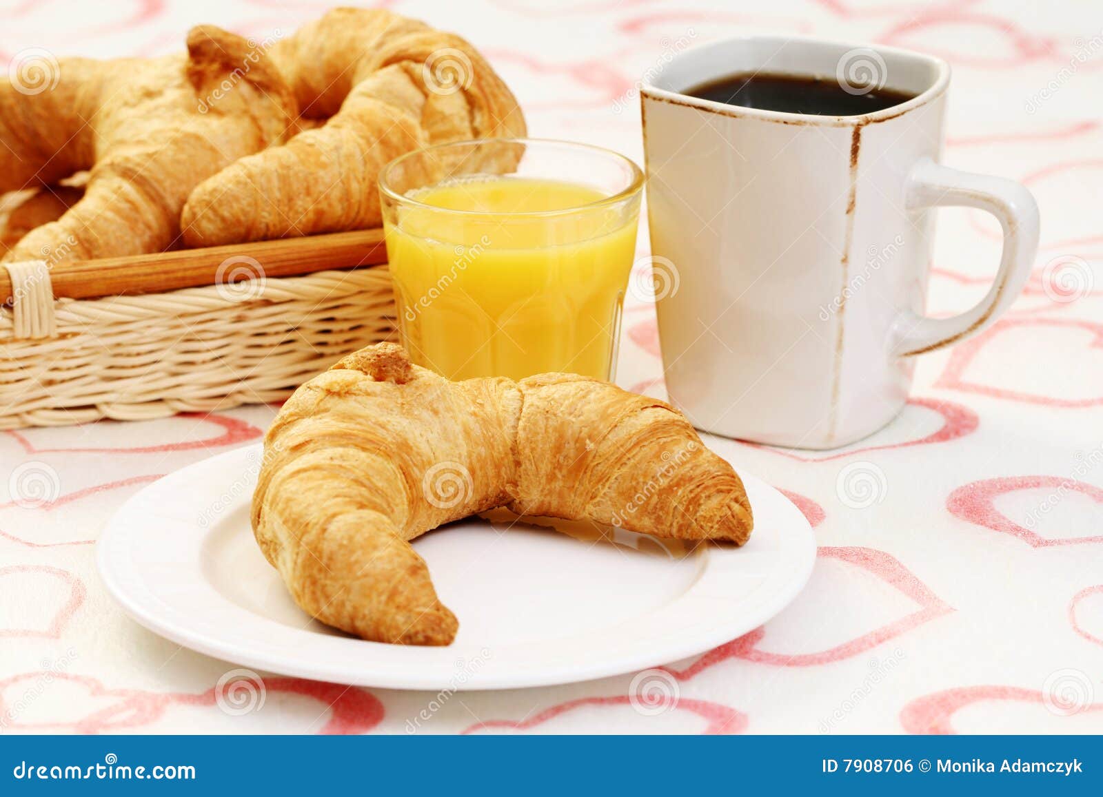 Butter croissant stock photo. Image of black, plate, breakfast - 7908706