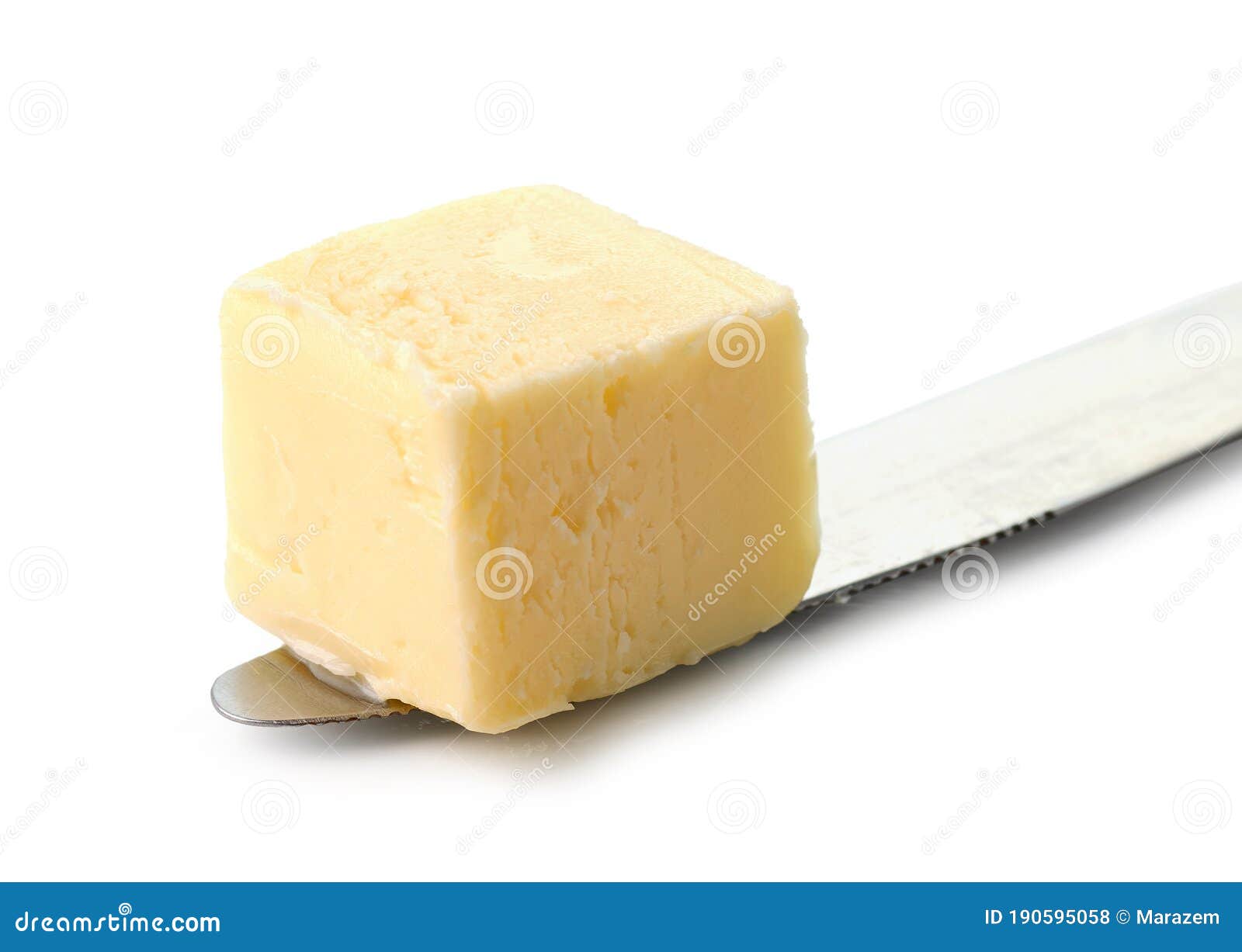 Butter cube on knife stock photo. Image of food, culinary - 190595058