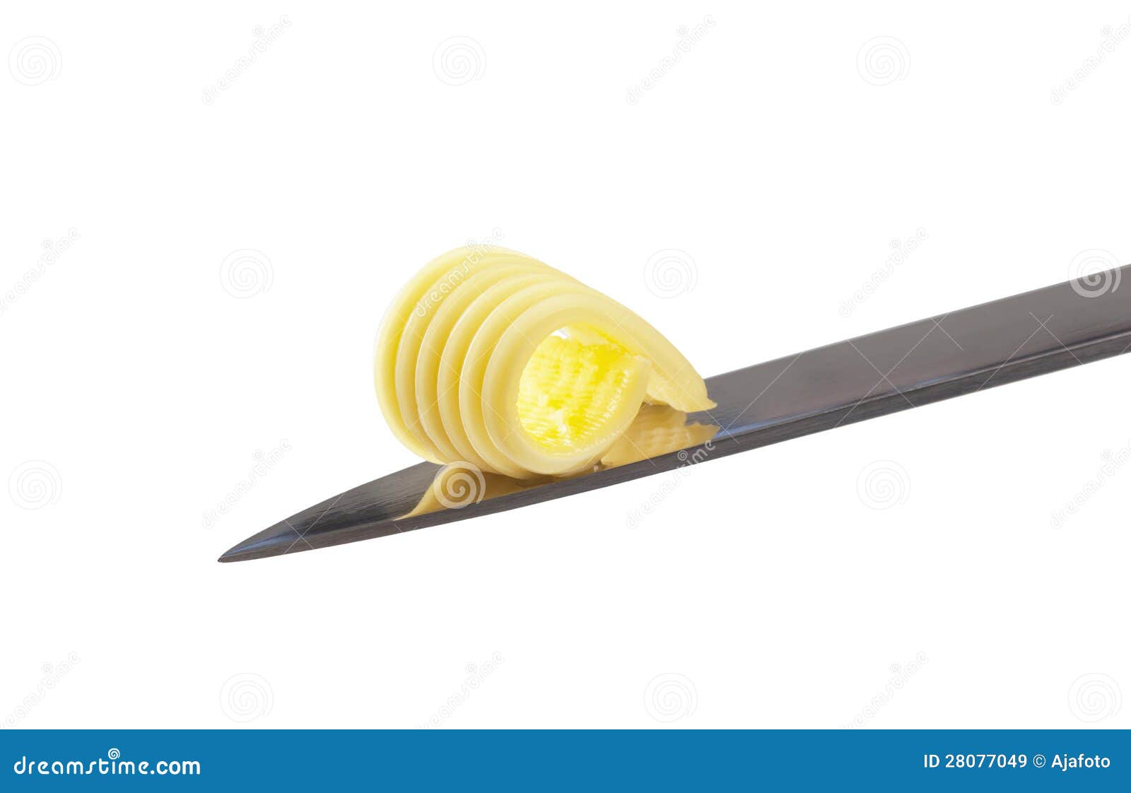 Butter curl on a knife stock image. Image of margarine - 28077049