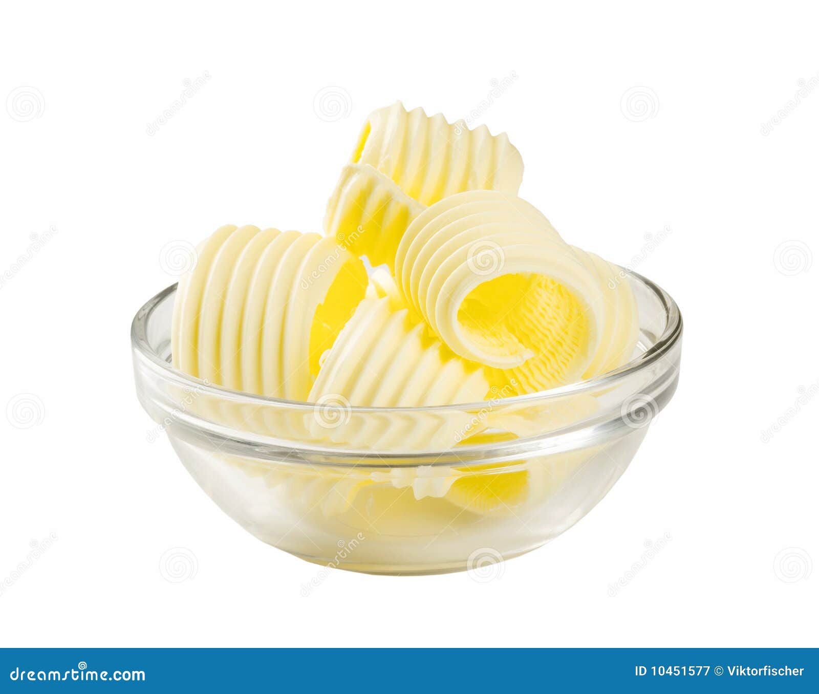 Butter Curls in a Glass Bowl Stock Image - Image of cutout, ingredient ...