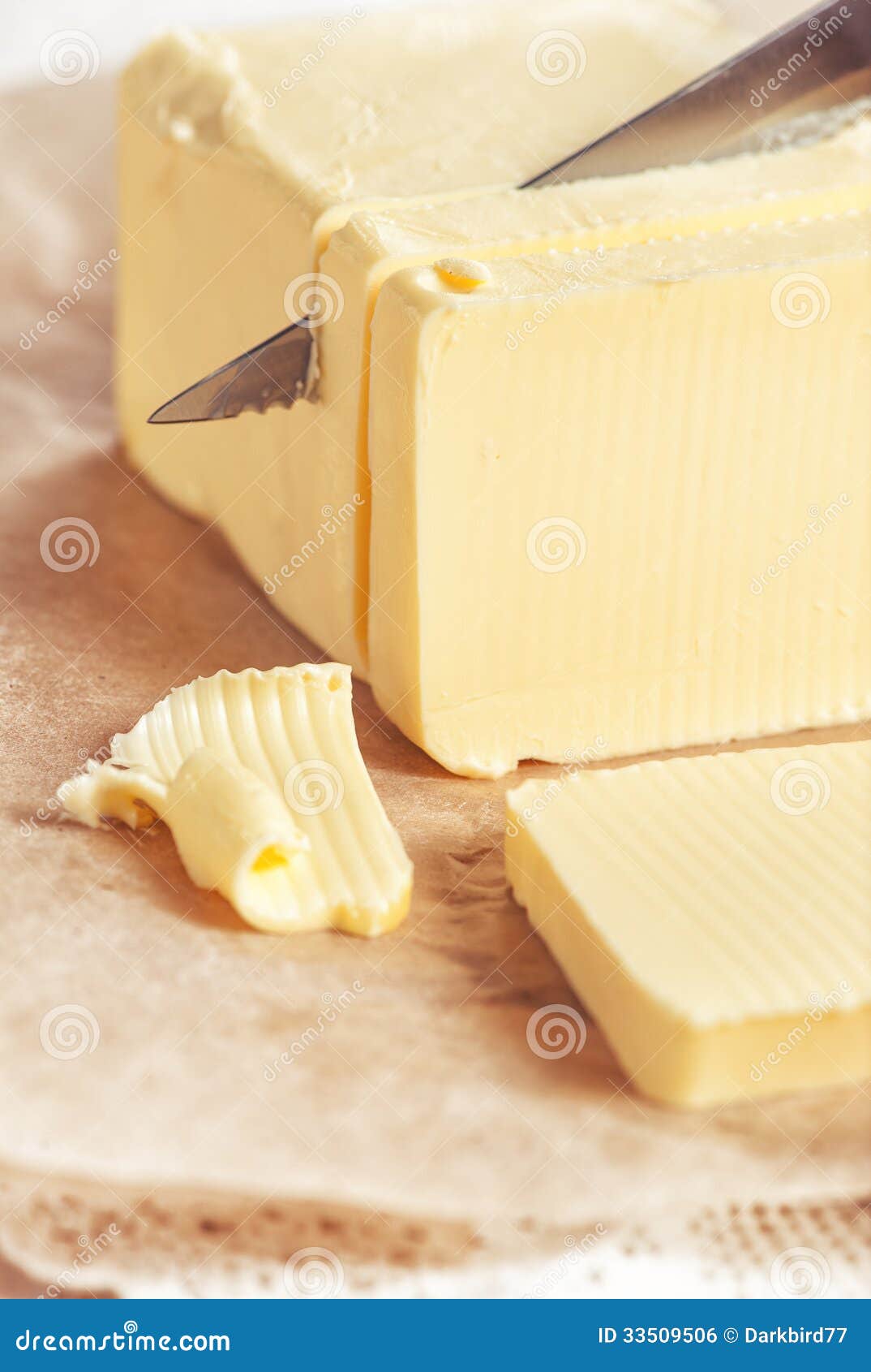 Butter cutting by knife stock photo. Image of food, softness - 33509506