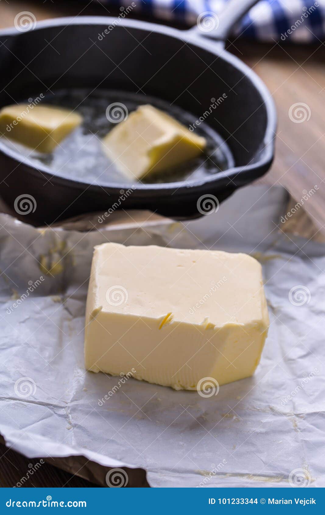Butter. Fresh Butter on the Kitchen Table Stock Photo - Image of ...