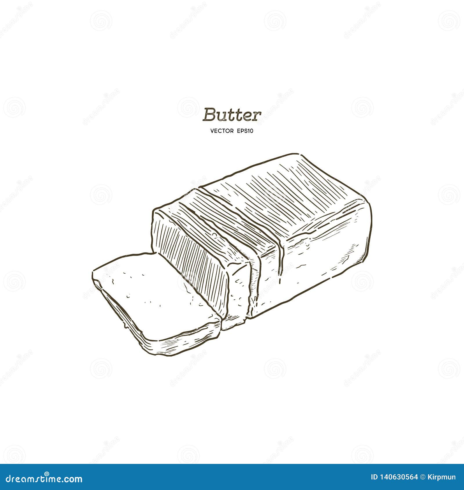 Butter, hand draw vector stock vector. Illustration of margarine ...