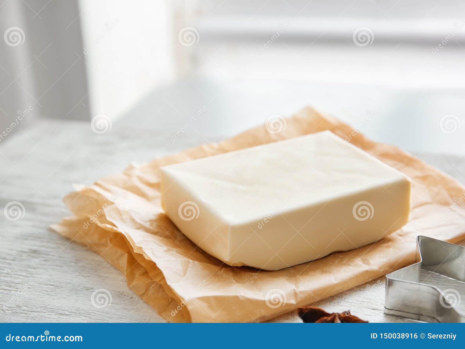 Butter on Kitchen Table. Bakery Workshop Stock Photo - Image of baking ...