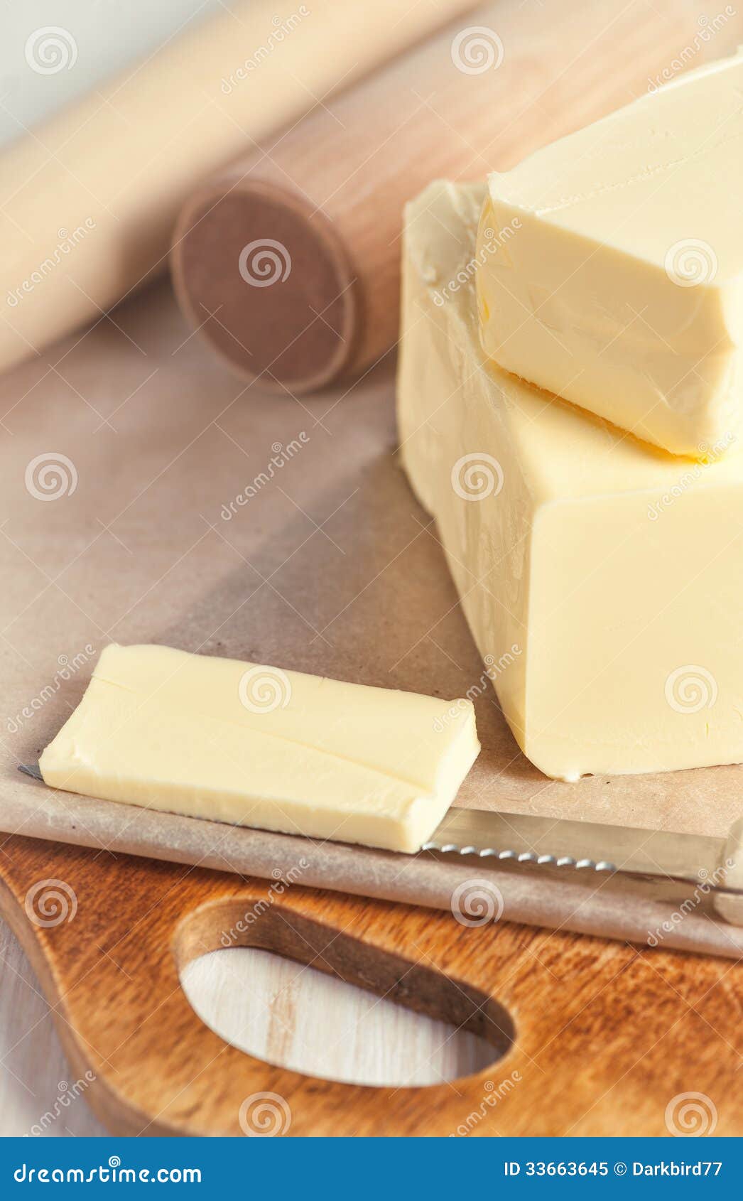 Butter and kitchen utensil stock image. Image of food - 33663645