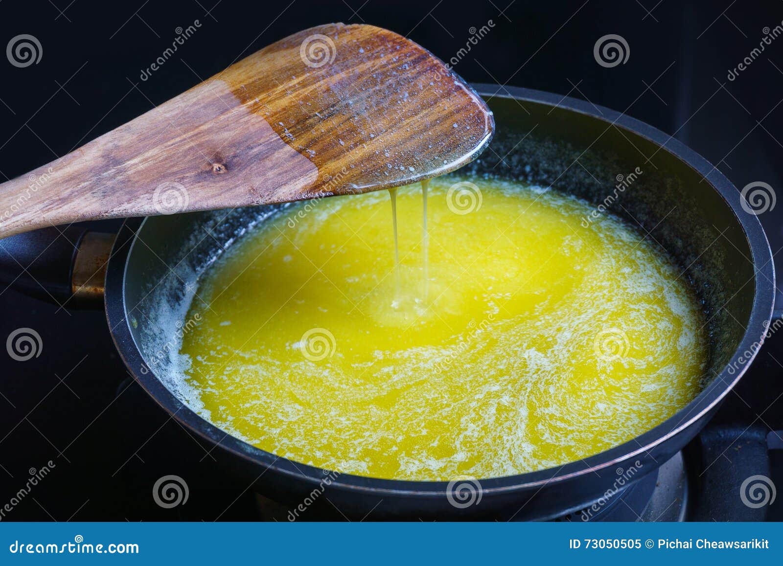 Butter Melting on Non-stick Hot Frying Pan Stock Image - Image of melt ...
