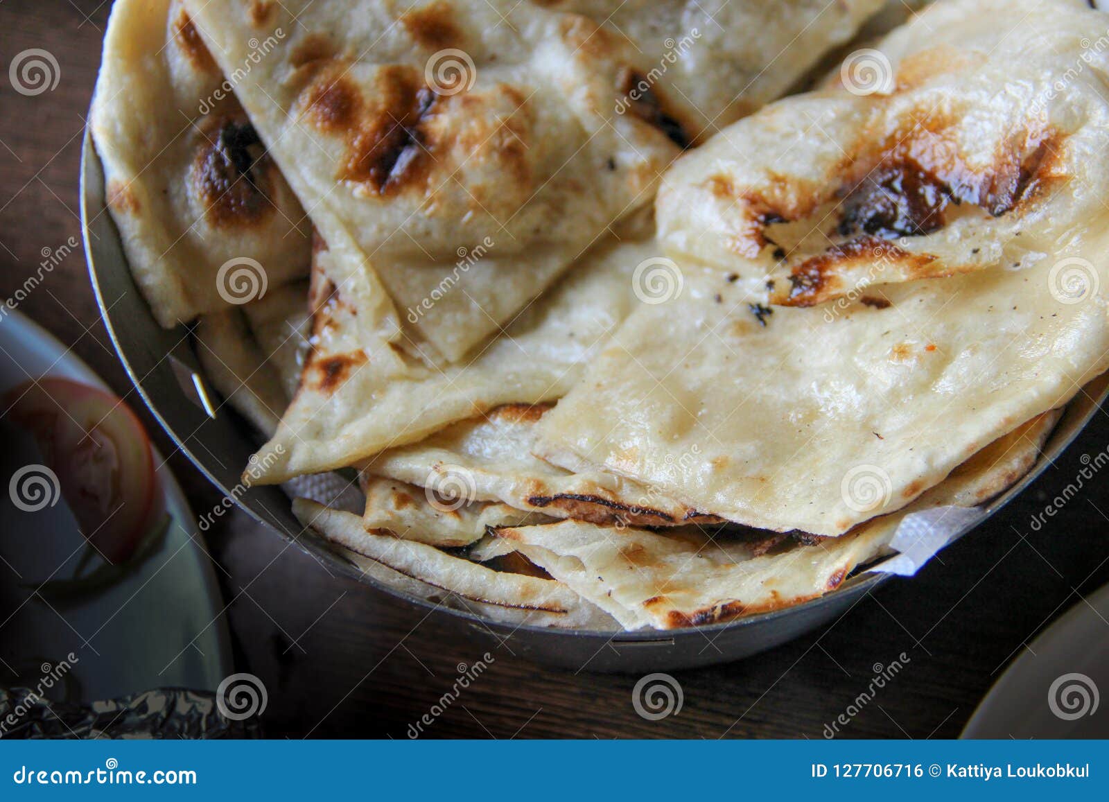 Butter Naan, Indian Nan Bread Stock Photo - Image of food, baked: 127706716