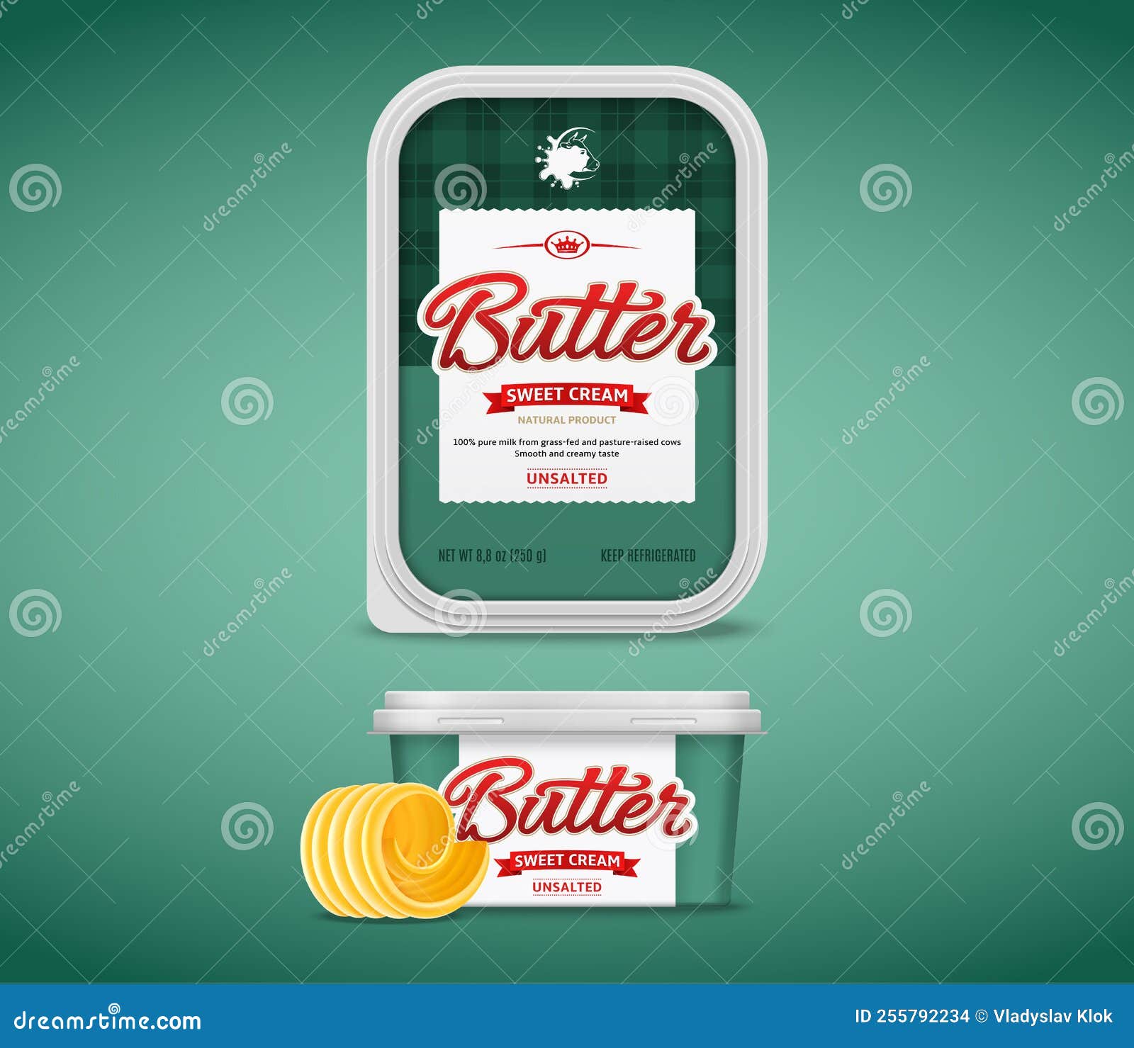 Butter Package Design Template Stock Vector - Illustration of groceries ...