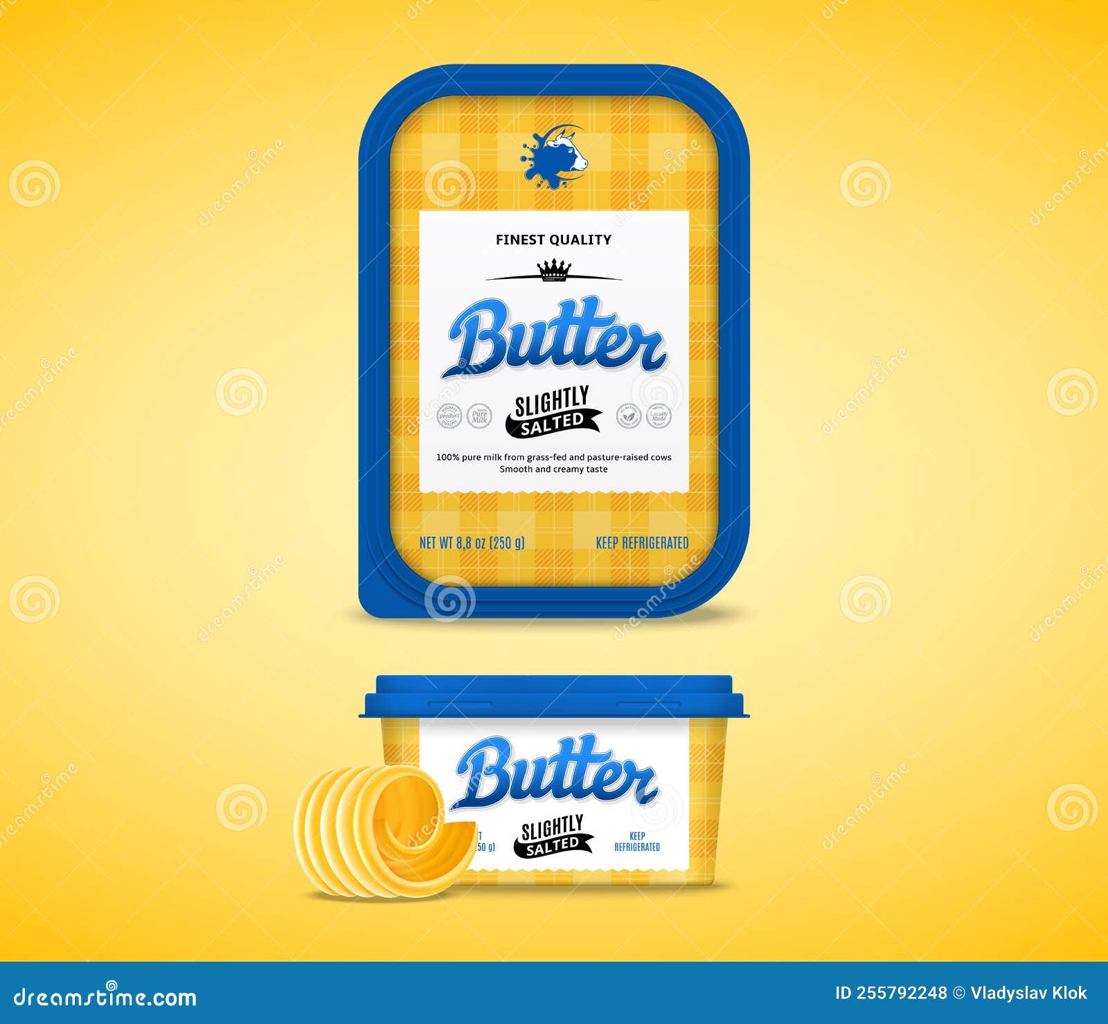 Butter Package Design Template Stock Vector - Illustration of butter ...