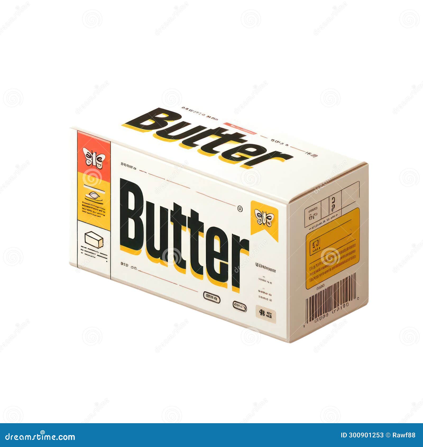 Butter Package Isolated on White Transparent Background Stock ...