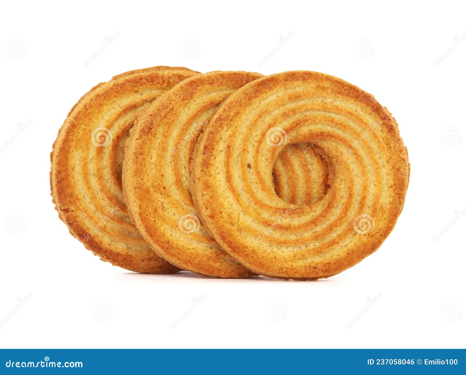 Butter Ring Biscuit Isolated on White Stock Photo - Image of bread ...