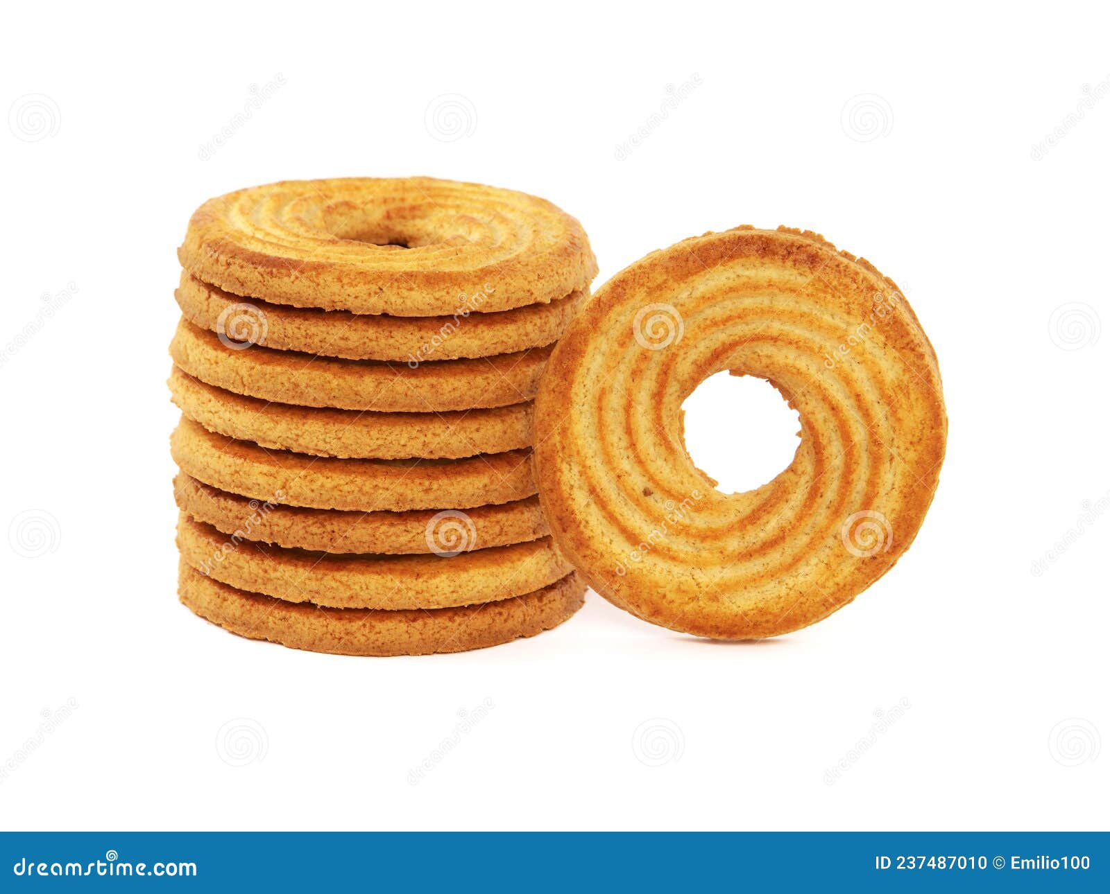 Butter Ring Biscuits Isolated on White Stock Photo - Image of breakfast ...
