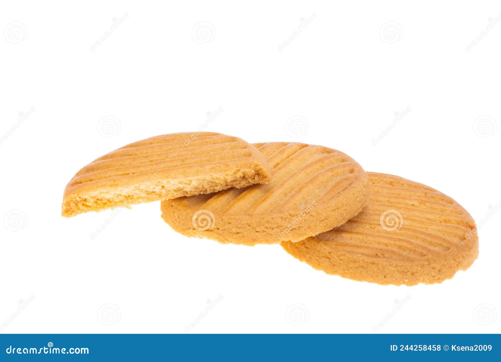 Butter Round Cookie Isolated Stock Photo - Image of shortbread ...