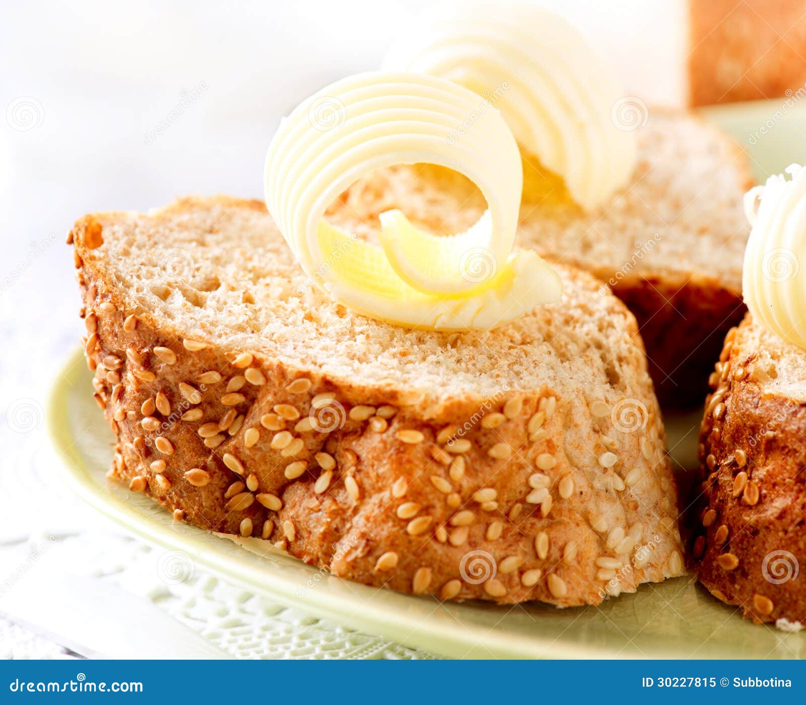Butter on a Bread stock image. Image of gourmet, decorated - 30227815
