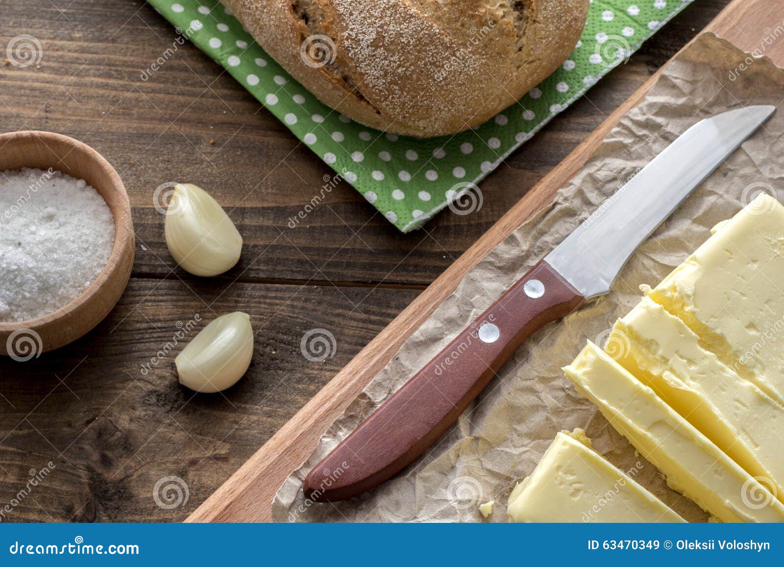 Butter on the table stock image. Image of garlic, cross - 63470349