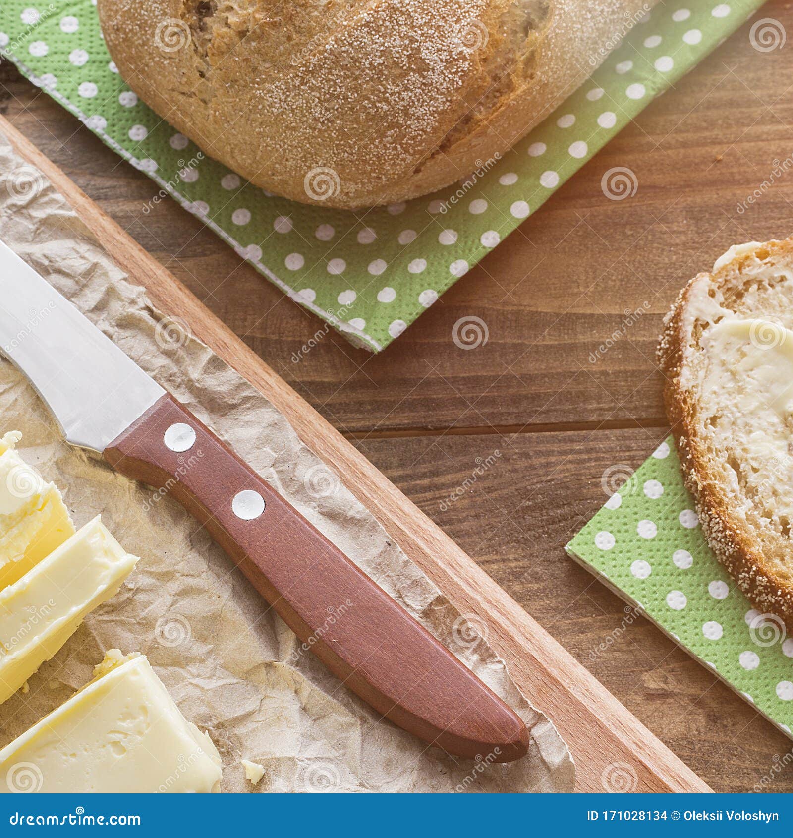 Butter Top View. Simple Breakfast Stock Photo - Image of natural, dough ...