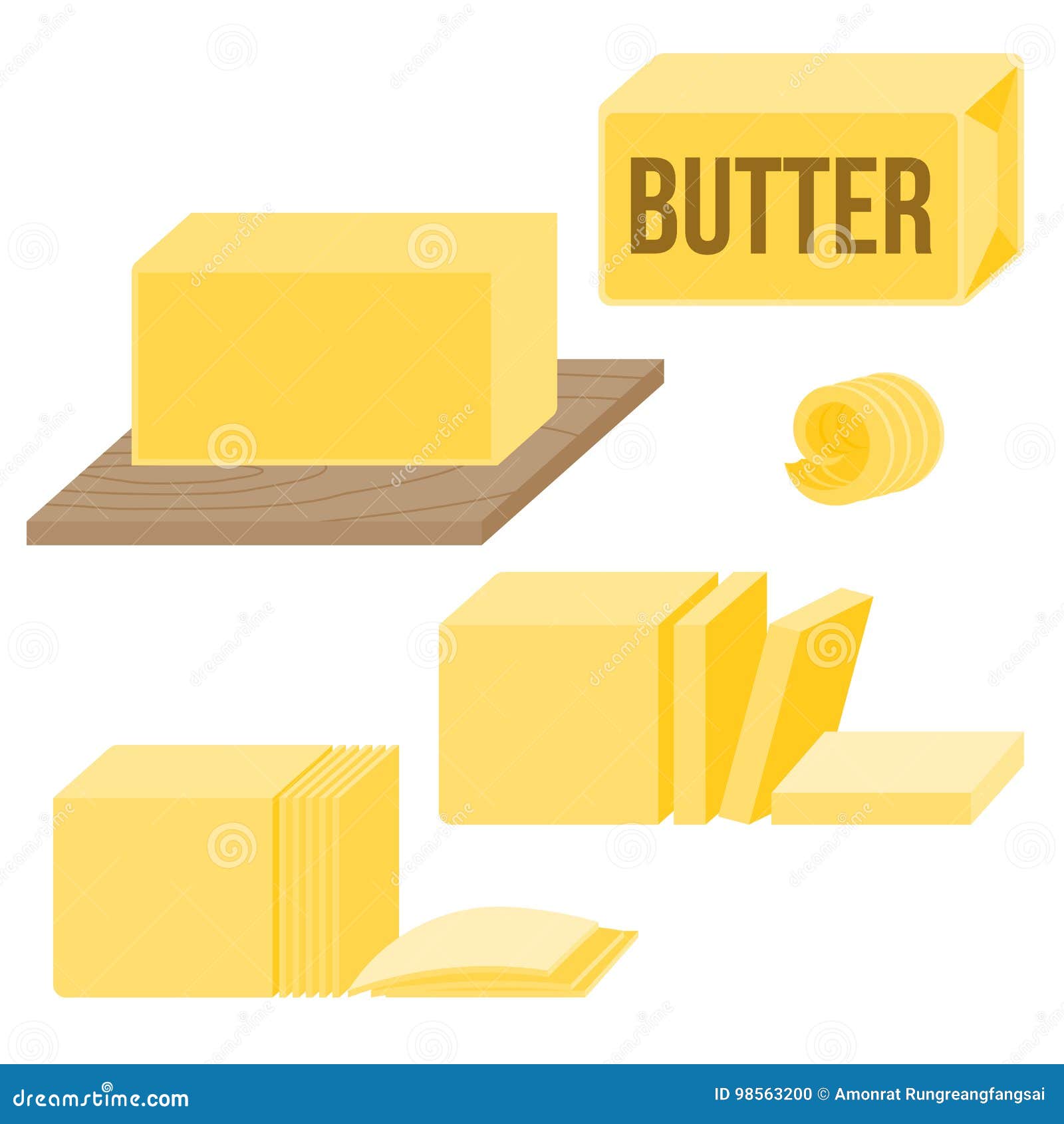 Butter Stick Flat Stock Illustrations – 181 Butter Stick Flat Stock ...