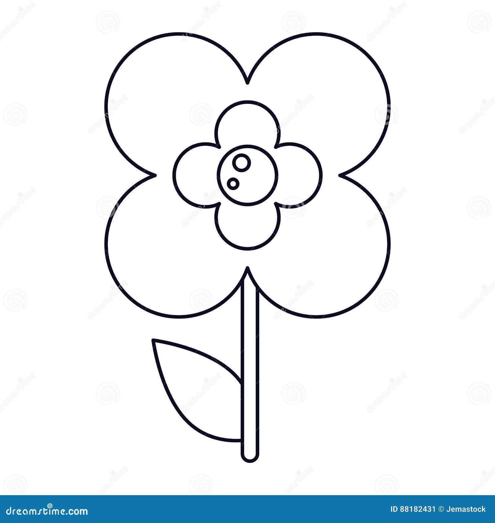 Buttercup Flower Natural Outline Stock Illustration - Illustration of ...