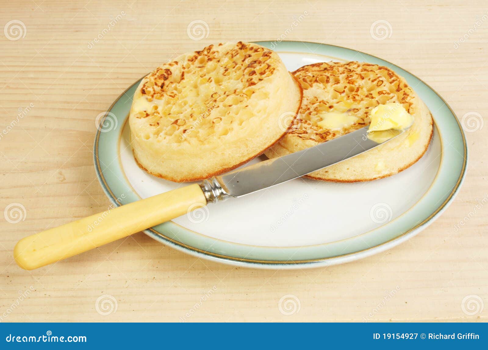 Buttered crumpets stock image. Image of food, buttered - 19154927