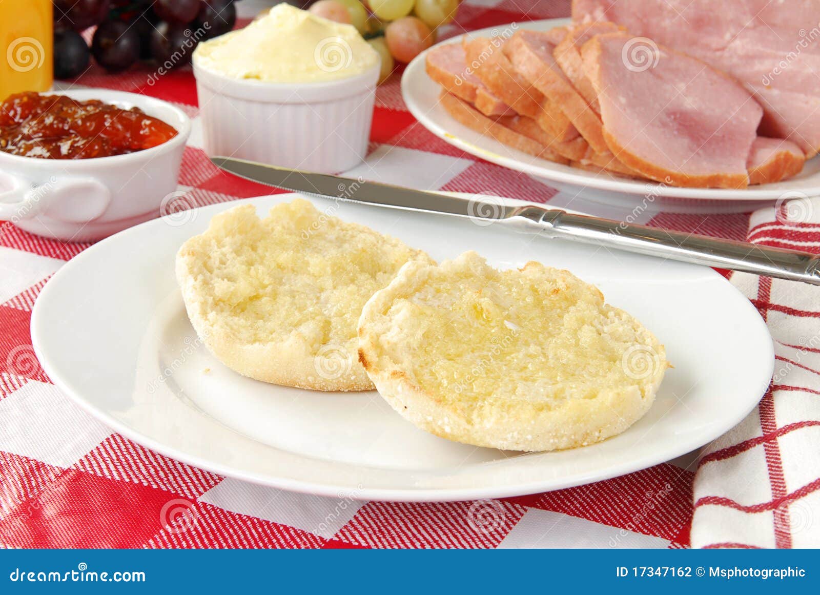 Buttered English Muffin stock photo. Image of beverage - 17347162