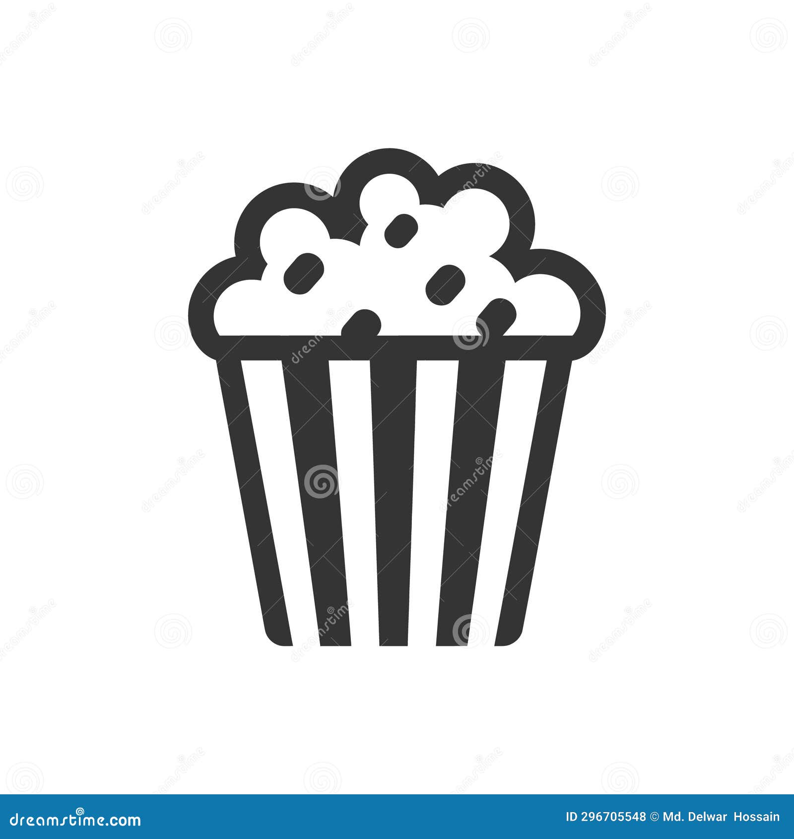 Buttered Popcorn Icon Vector Illustration | CartoonDealer.com #296705548