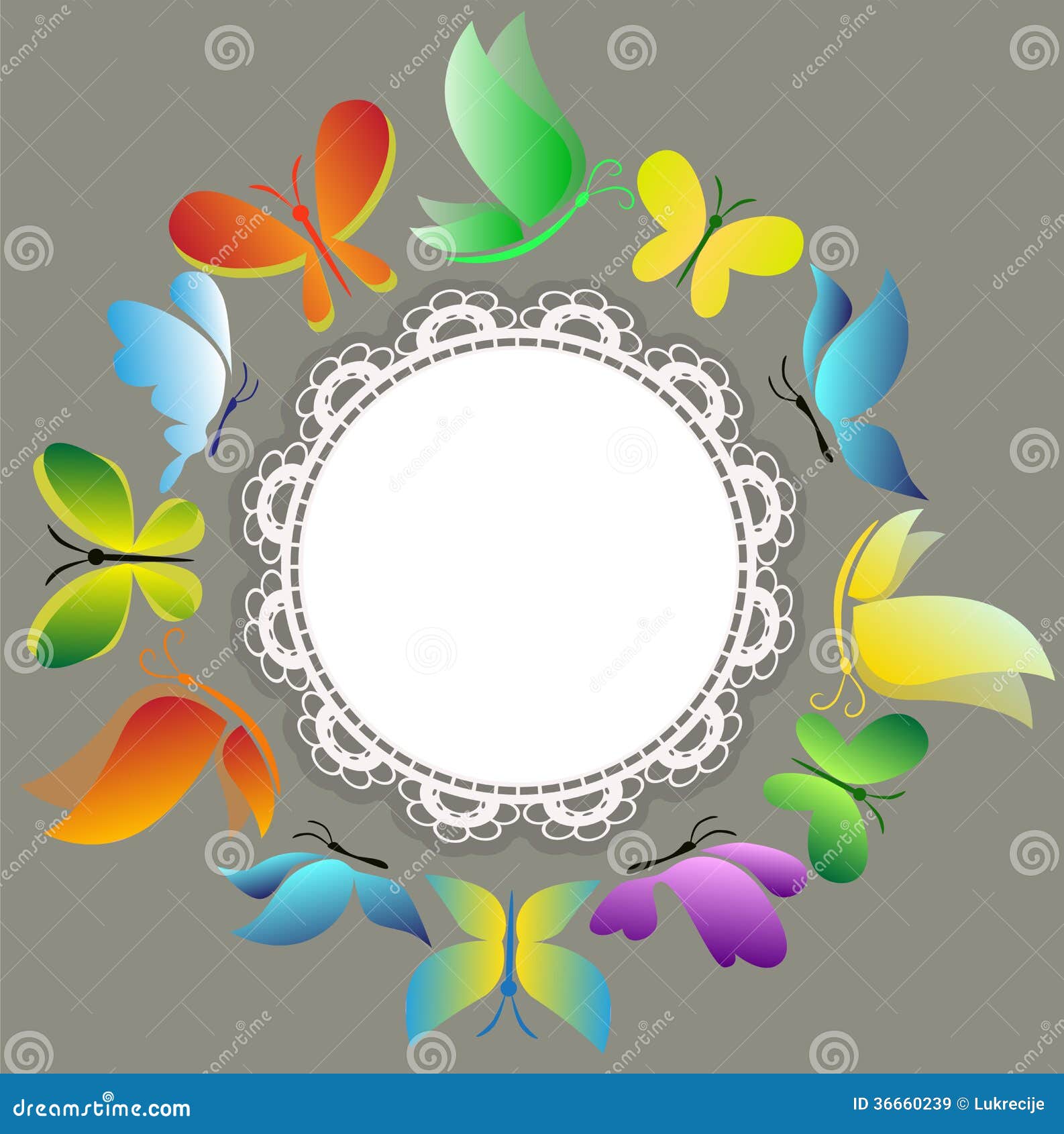 Butterfies in the circle stock vector. Illustration of lace - 36660239