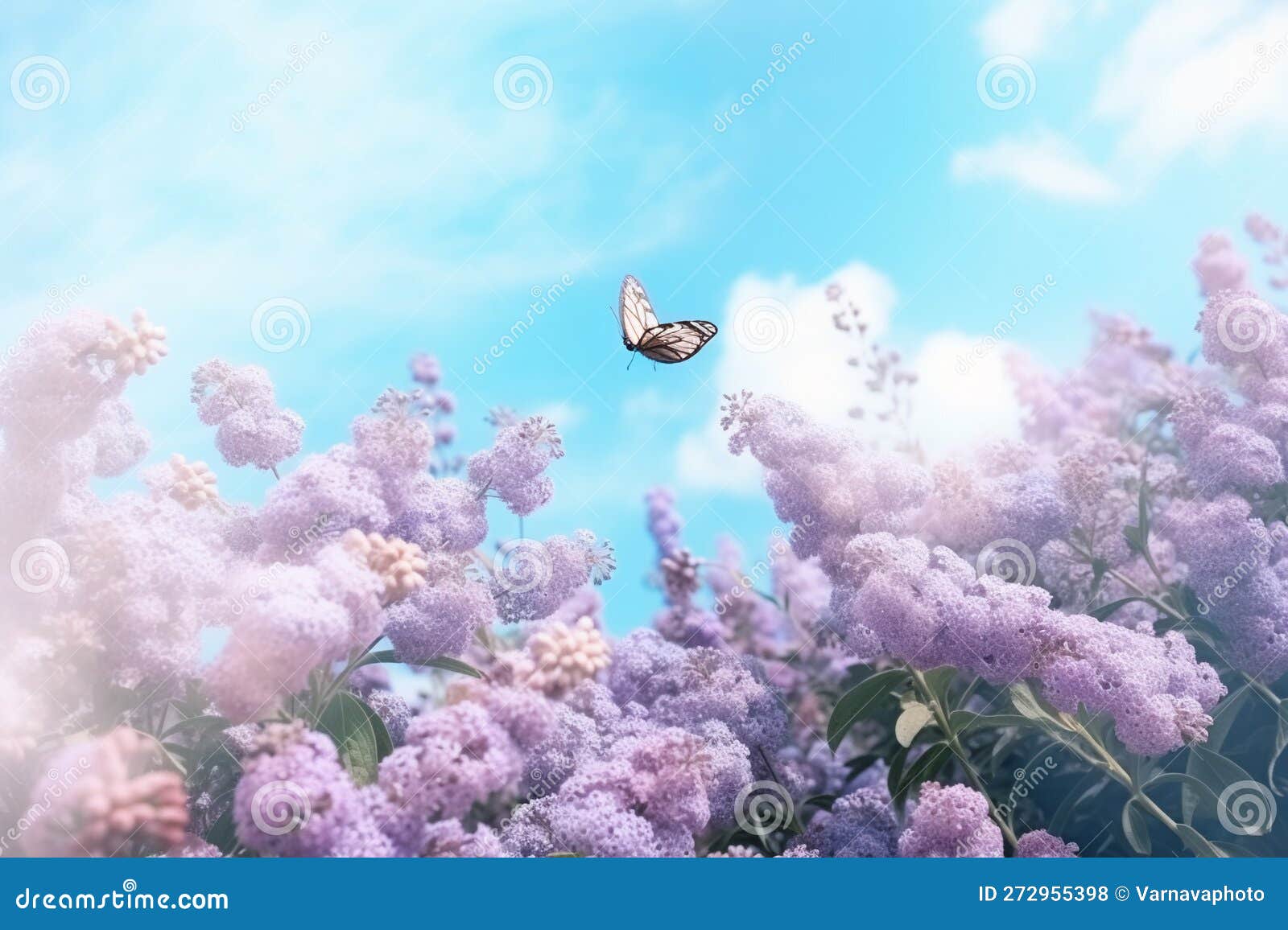 Butterflies and Blooms: a Soft and Serene Springtime Background ...