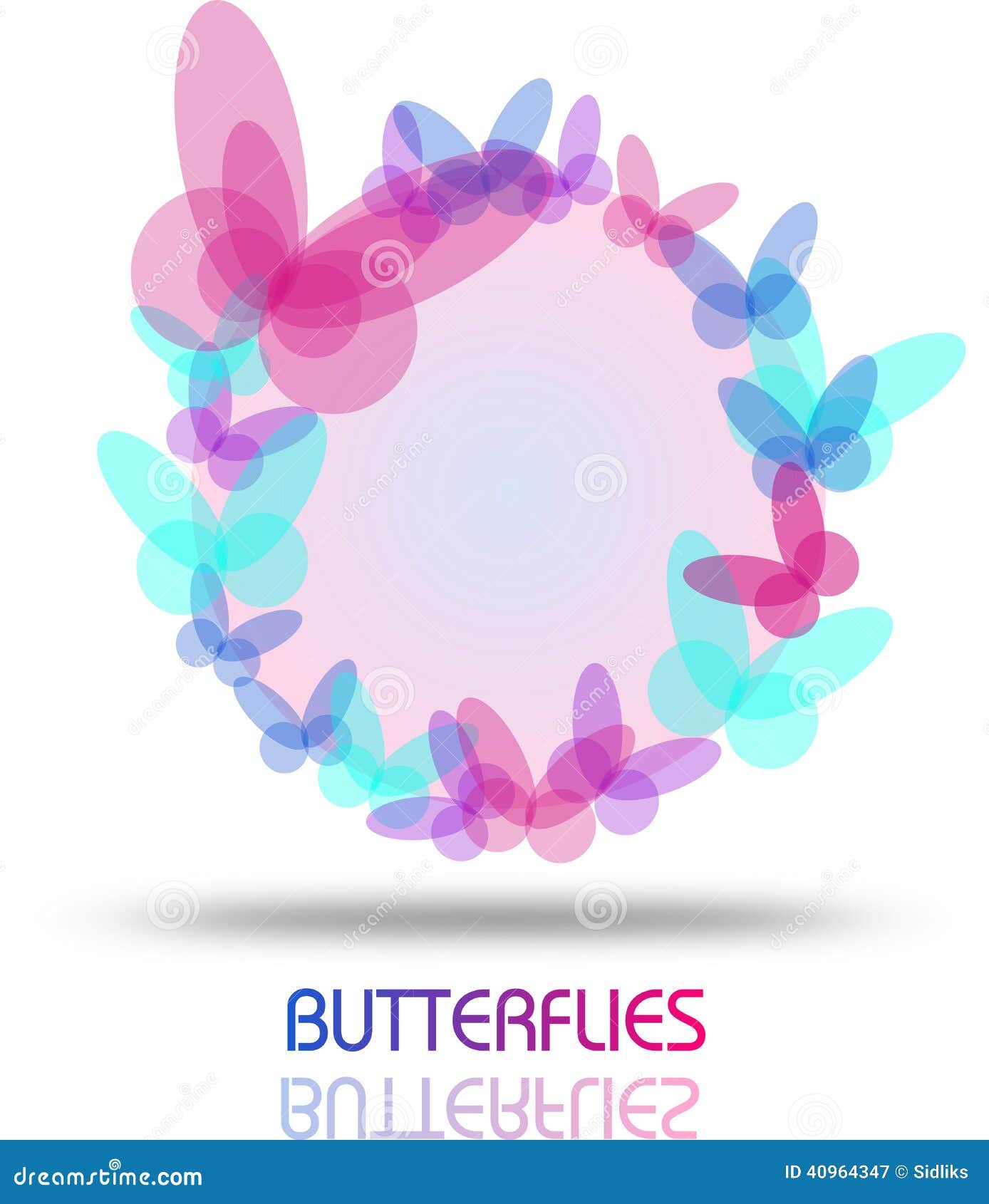Butterflies circle stock illustration. Illustration of mirror - 40964347