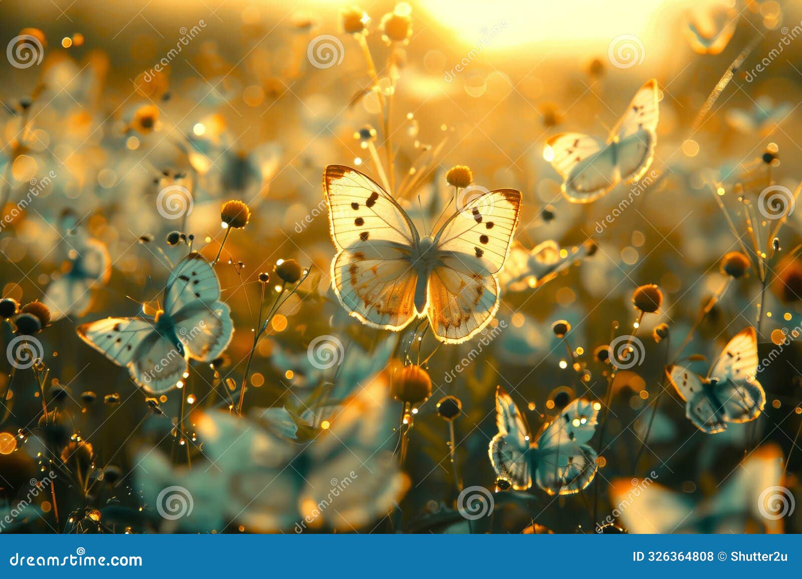 Butterflies Flutter with Translucent Wings Catching the Sunlight To ...