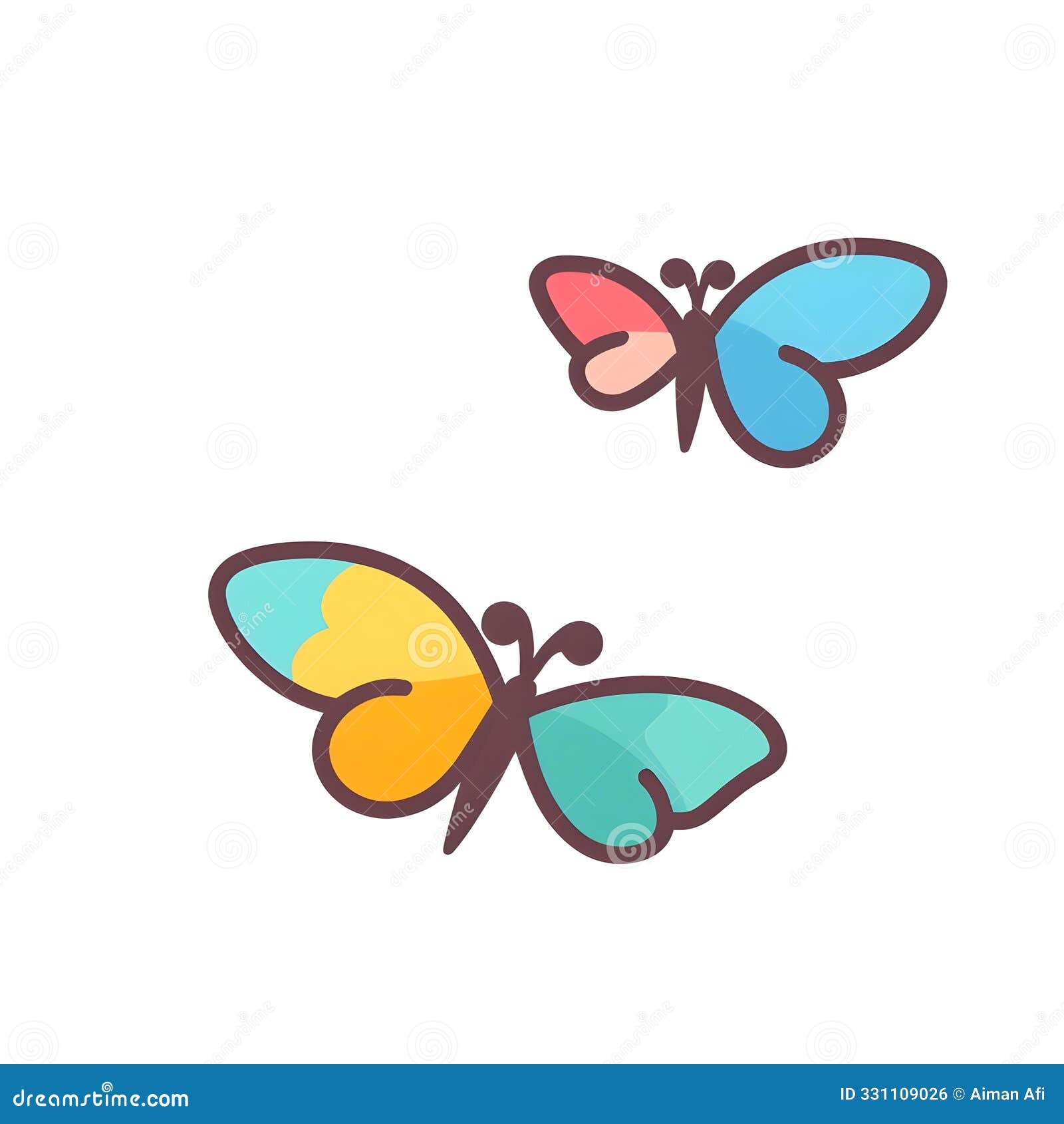 Butterflies Flying Icon Design Image Stock Illustration - Illustration ...