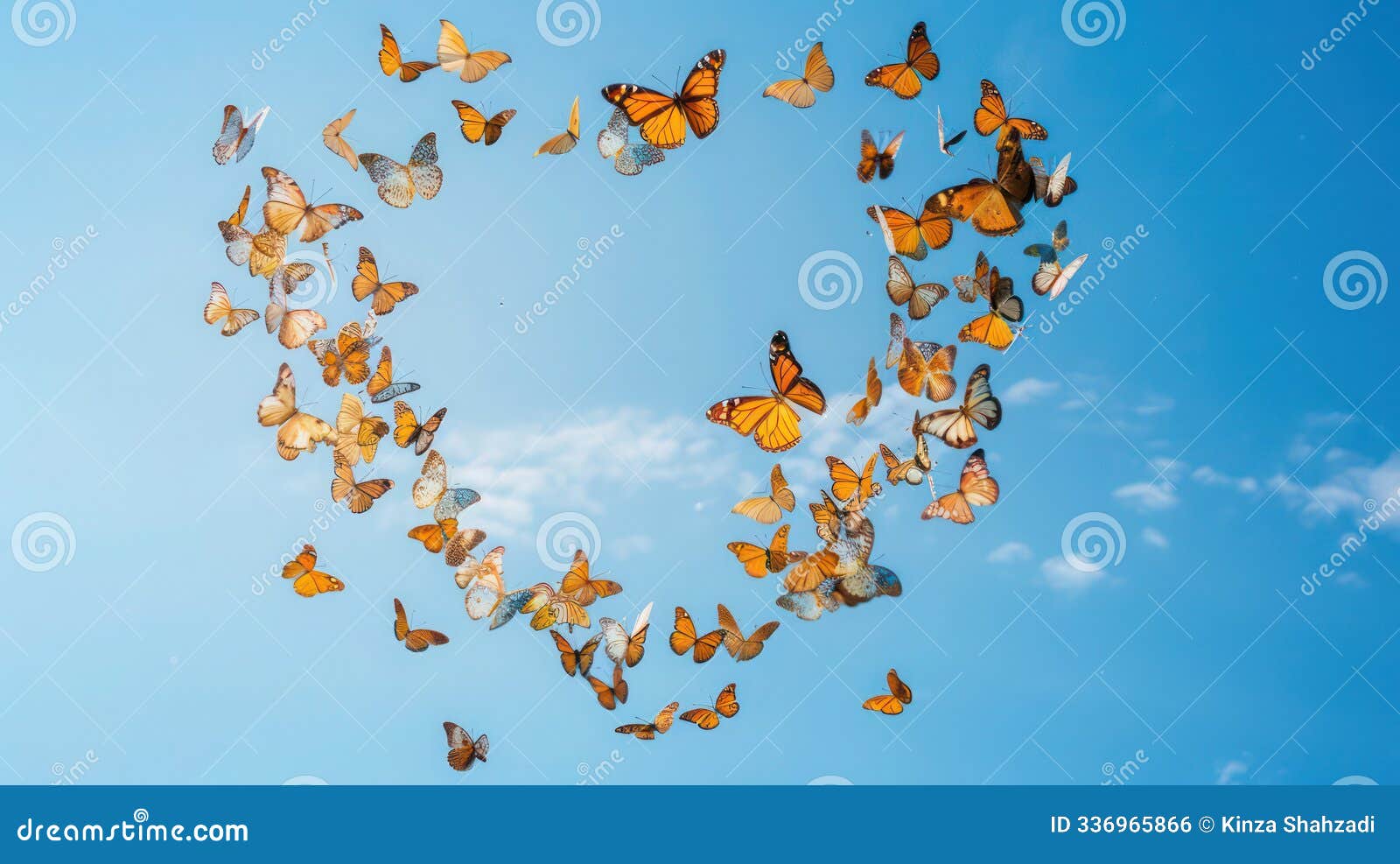 Butterflies Flying in the Sky in Heart Shape Looking Beautiful Stock ...