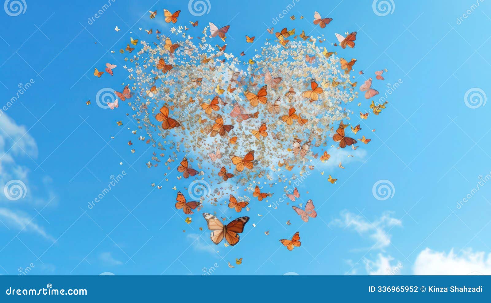Butterflies Flying in the Sky in Heart Shape Looking Beautiful Stock ...