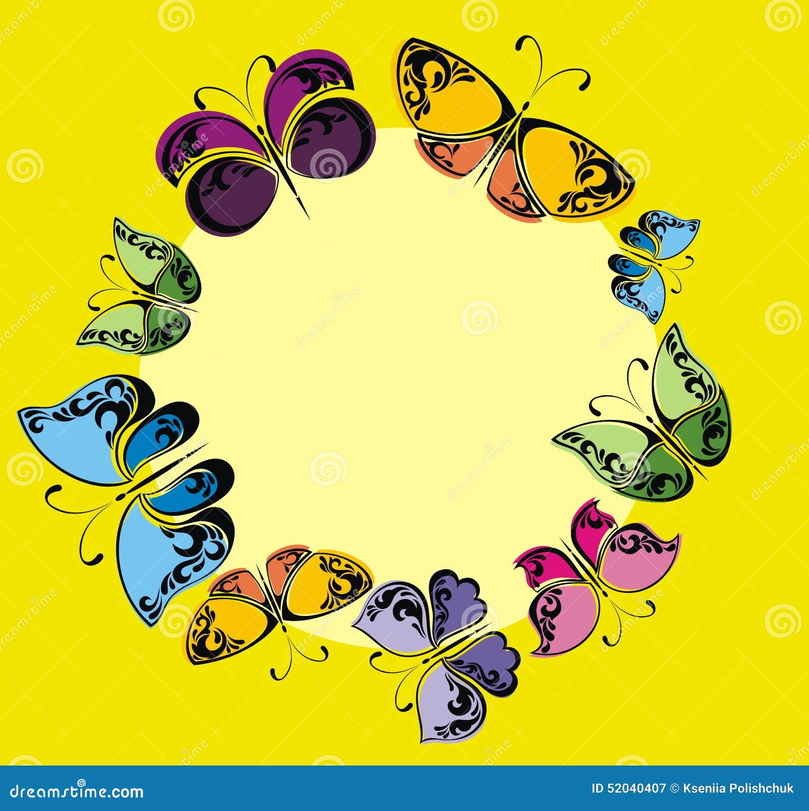 Butterflies Frame stock vector. Illustration of butterfly - 52040407