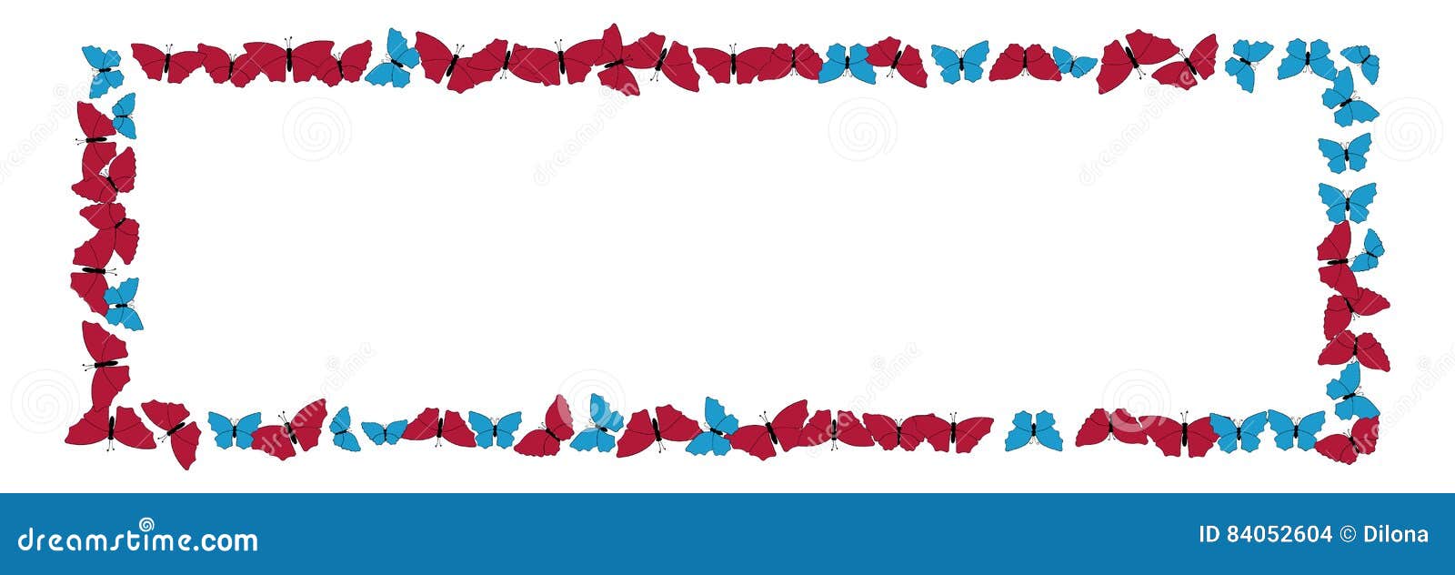 Butterflies Frame. Square Pattern. Border of Black Butterflies Isolated ...