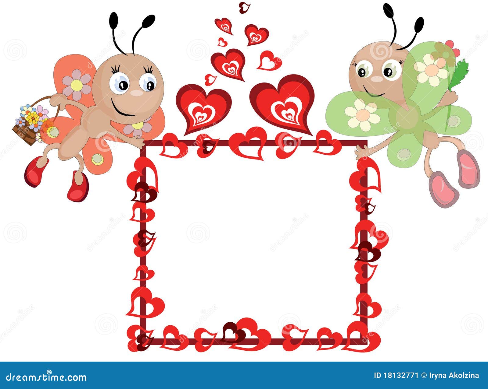 Butterflies with Heart,frame Stock Vector - Illustration of heart ...