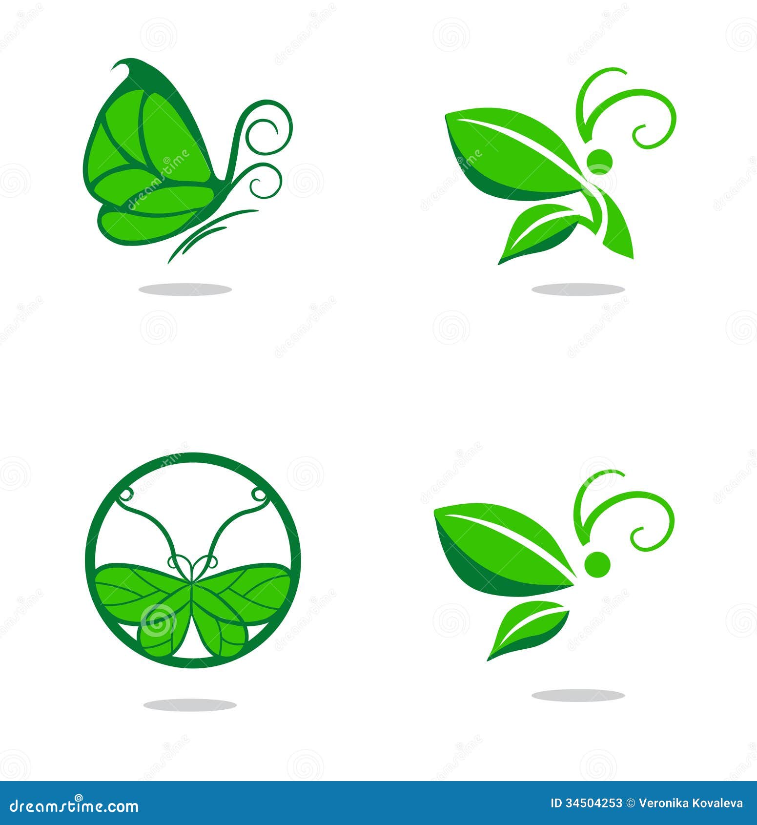 Butterflies and Leaves Signs Stock Vector - Illustration of clean ...