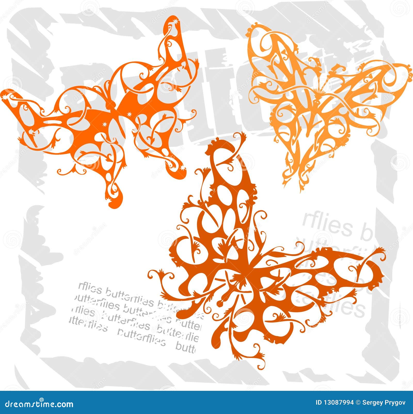 Butterflies in Modern Style - Set 3. Stock Illustration - Illustration ...