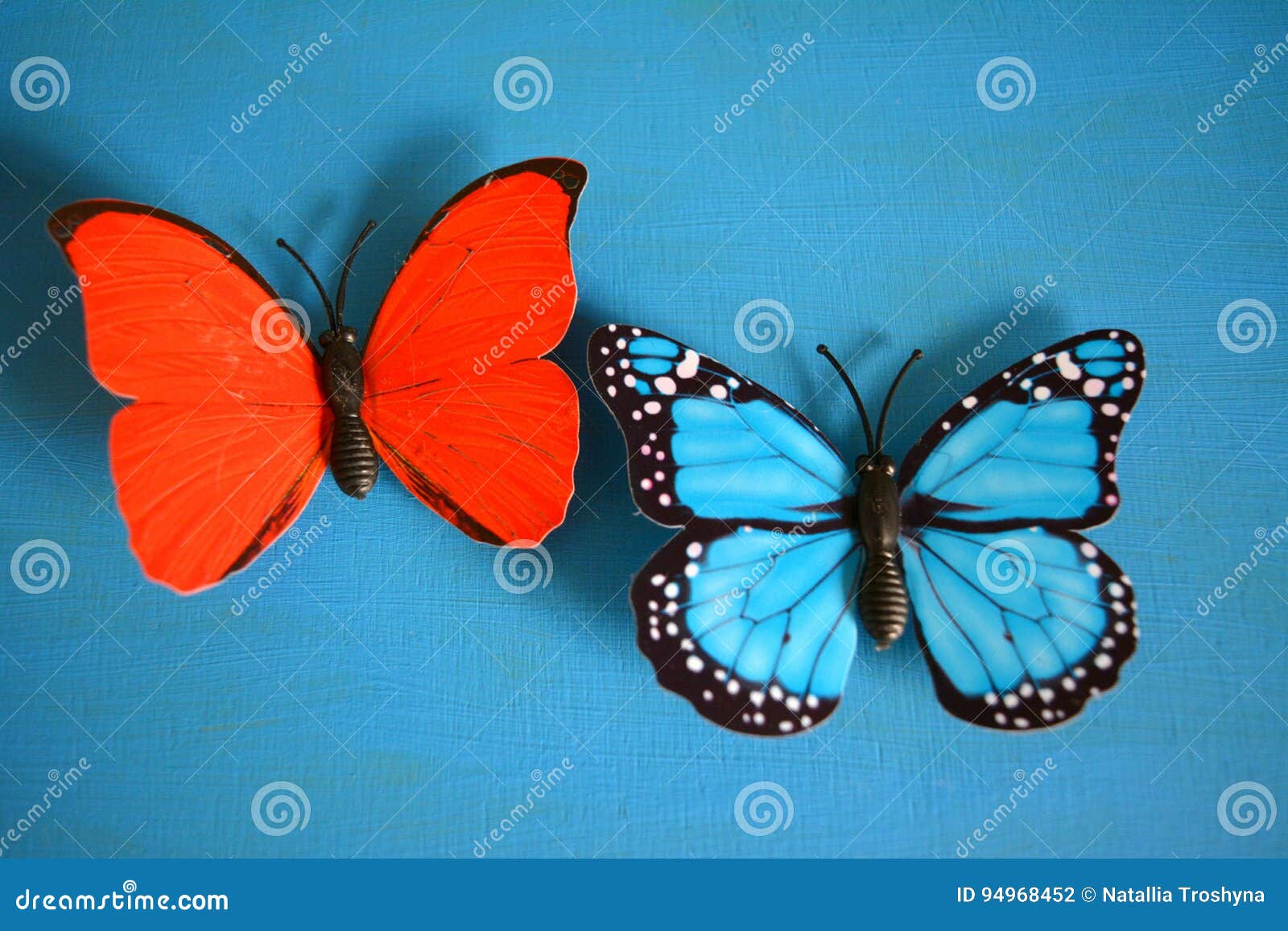 Butterflies Red and Blue Decorative Stock Photo - Image of butterflies ...