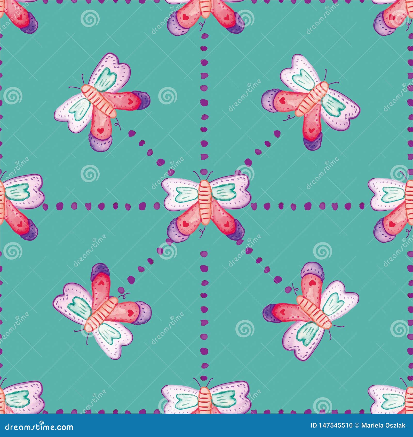 BUTTERFLIES SEAMLESS REPEAT PATTERN TILE Stock Vector - Illustration of childhood, organic ...