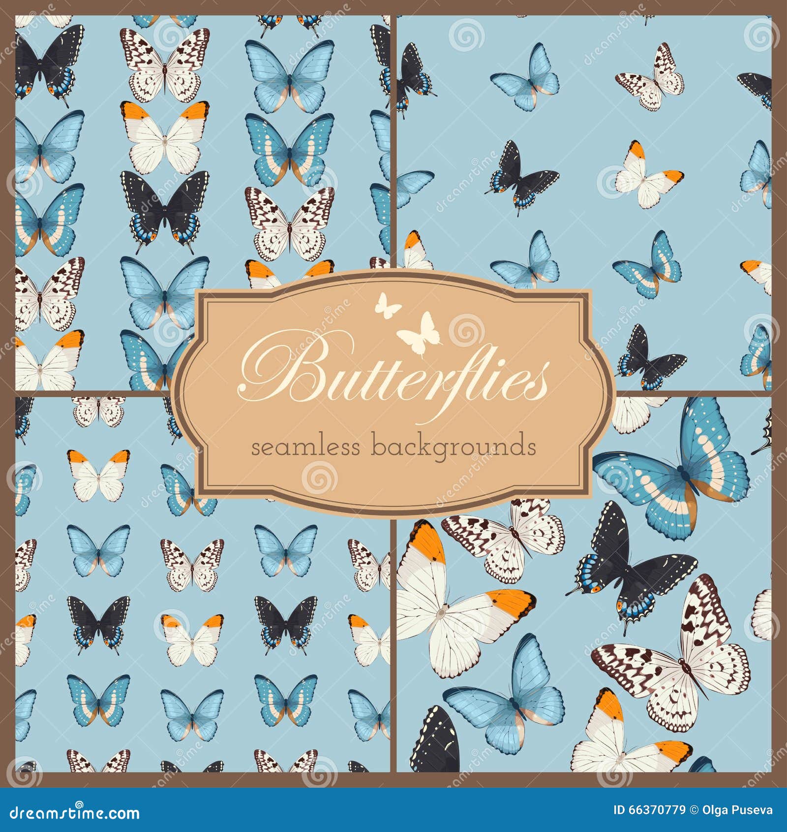 Butterflies seamless set stock vector. Illustration of decoration ...