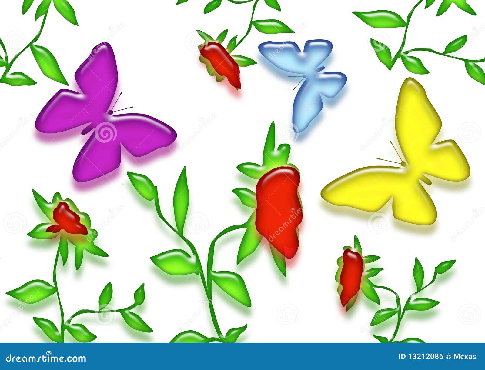 Butterflies in spring stock illustration. Illustration of contour ...