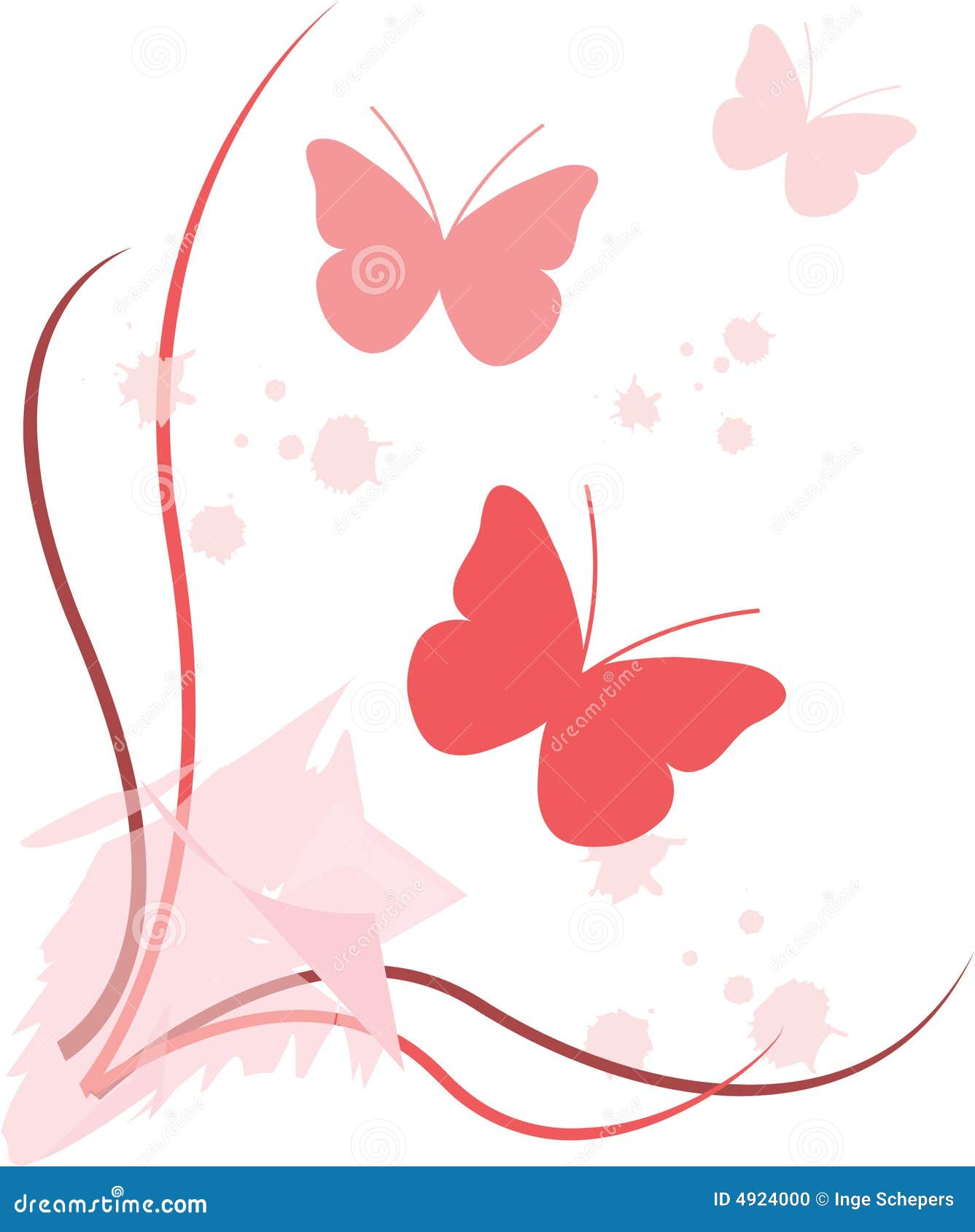 Butterflies in Spring stock vector. Illustration of vector - 4924000