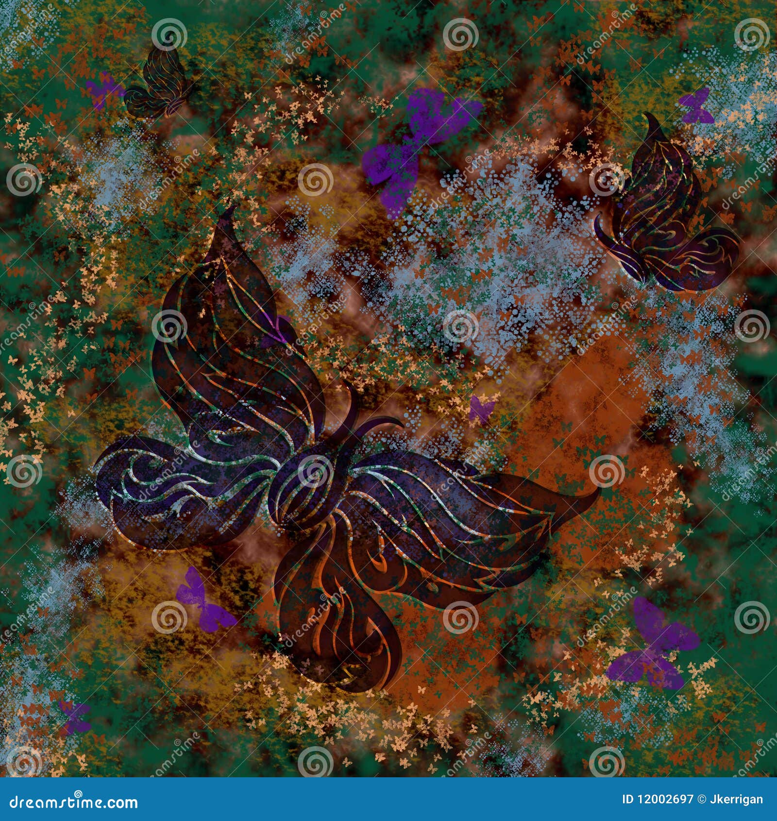 Butterflies on Textured Background Stock Illustration - Illustration of ...