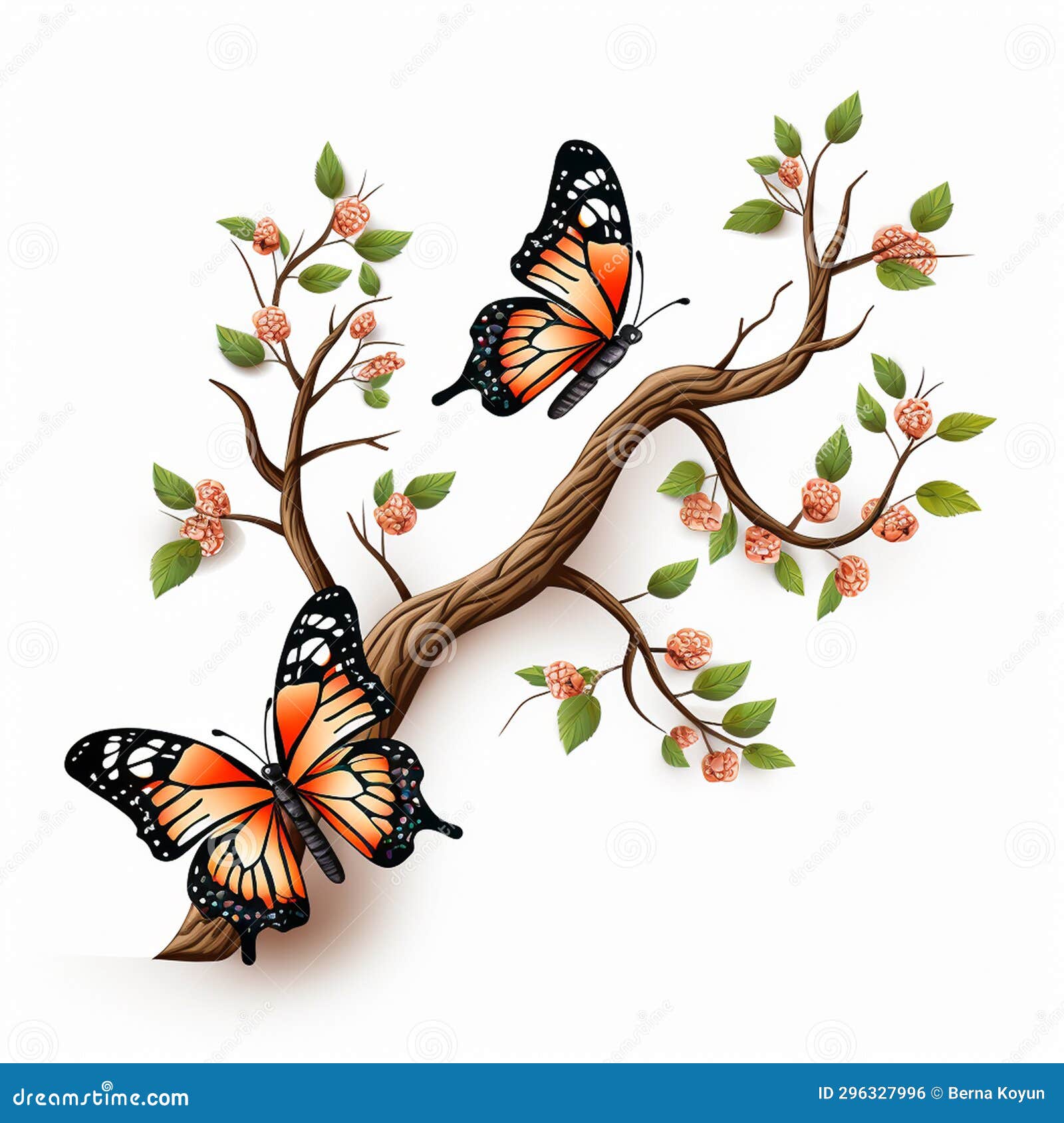 Butterflies on a Tree a Symbol of Strength and Resilience Stock ...