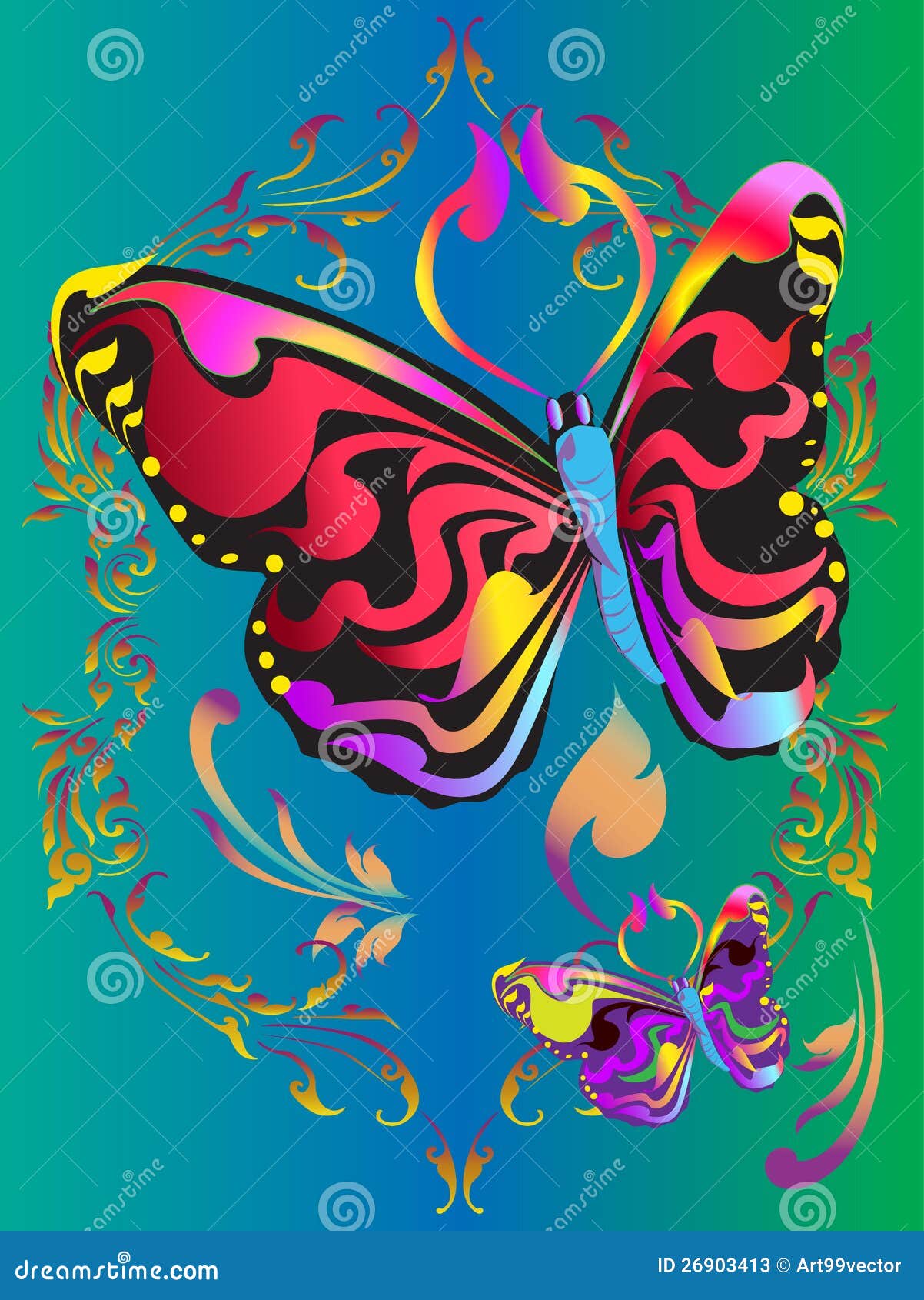 Butterfly Abstract stock illustration. Illustration of green - 26903413