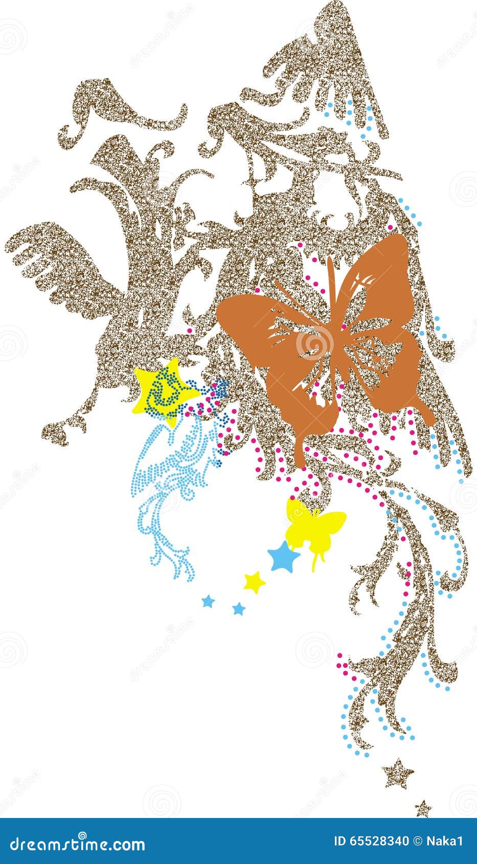 Butterfly Abstract Art Design Plant Stock Illustration - Illustration ...