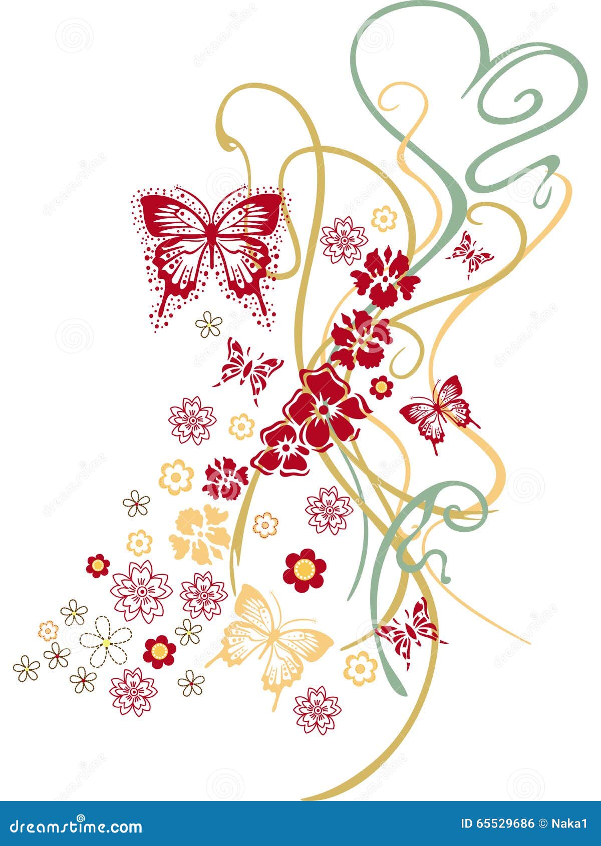 Butterfly Abstract Art Design Plant Stock Illustration - Illustration ...