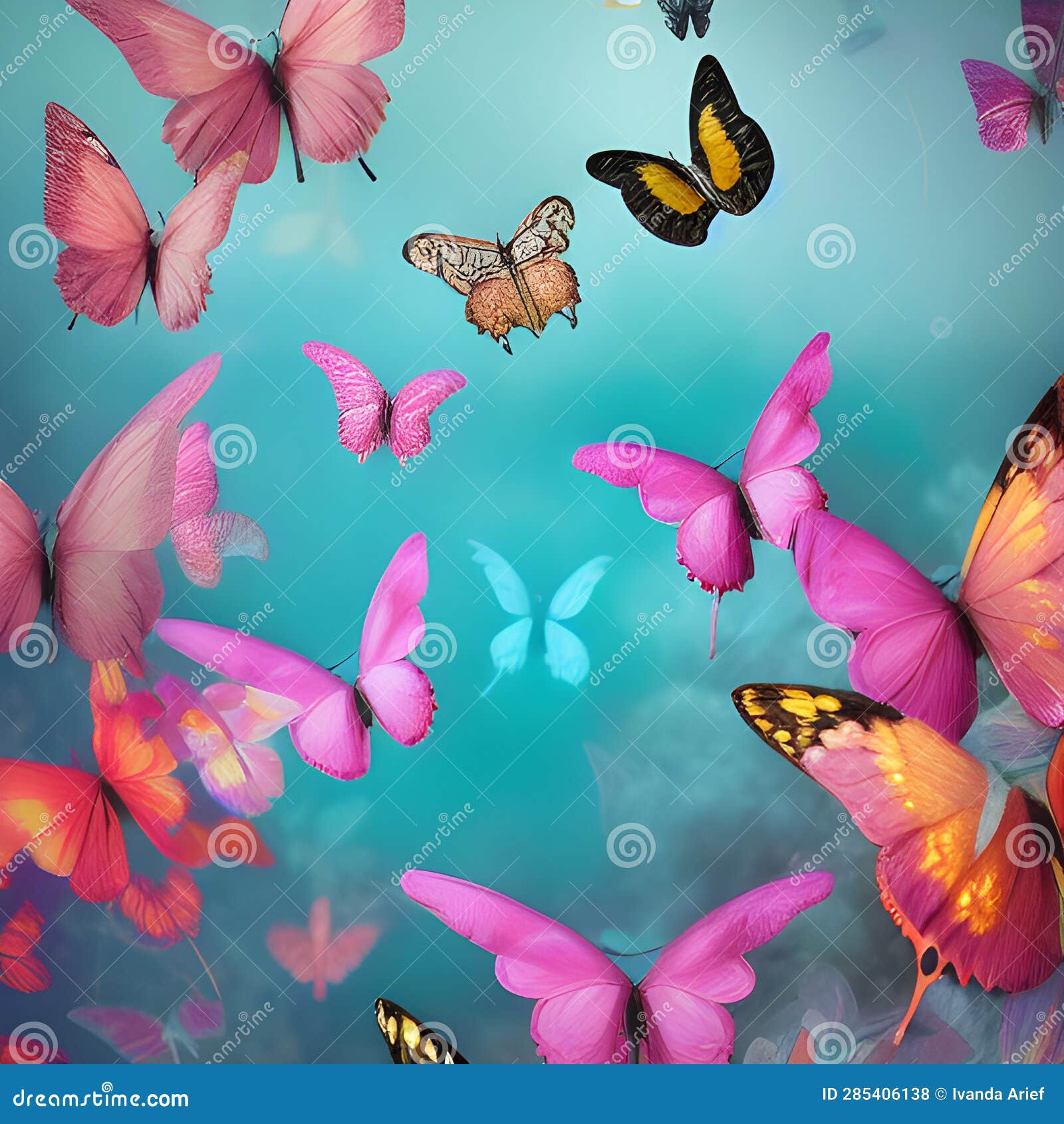 Butterfly Abstract Background, with Lot of Different Butterfly, Random ...